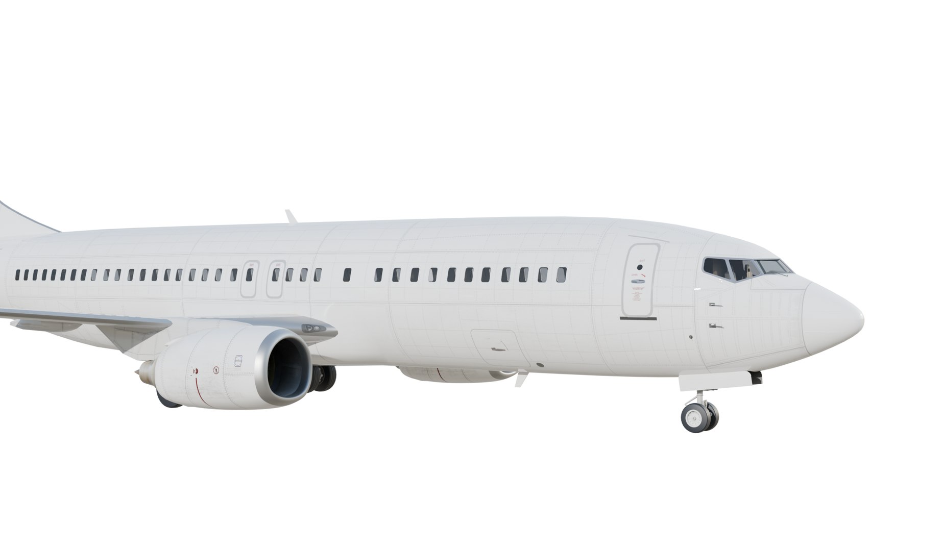 White Boeing 737-800 Realistic Jet Airliner Plane 3D Model - TurboSquid ...