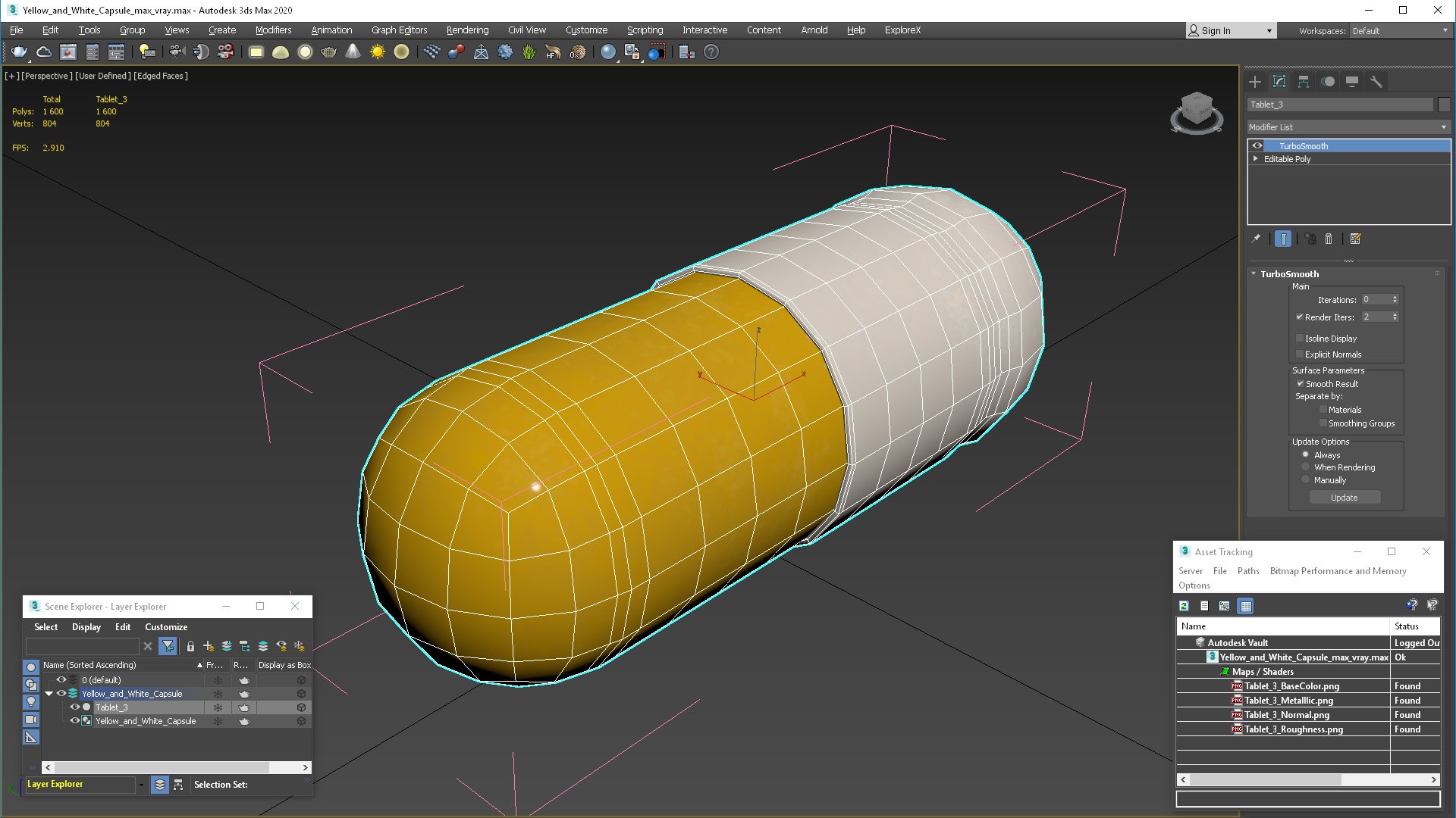 Yellow And White Capsule 3D Model - TurboSquid 2344134