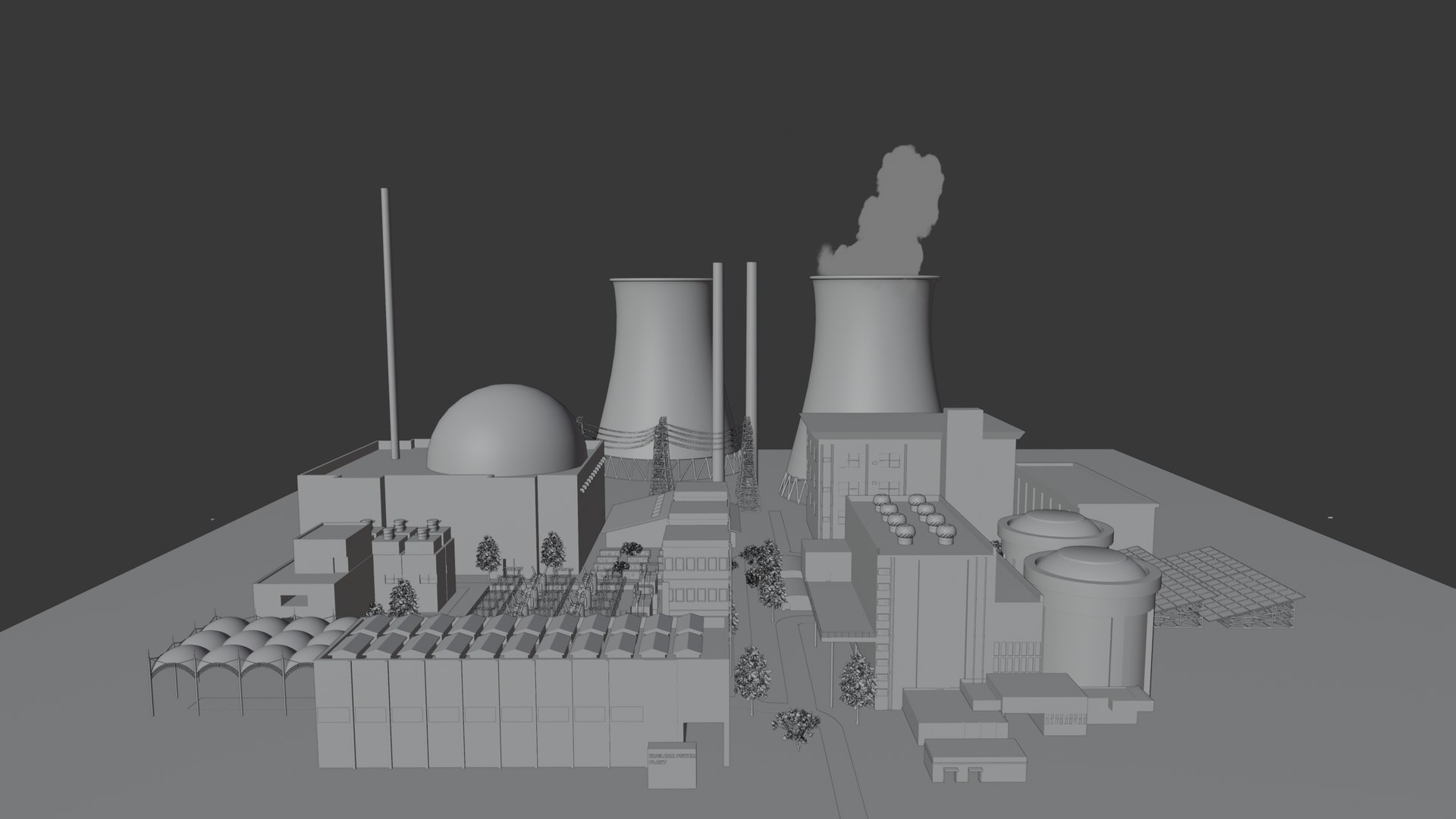 Nuclear Power Plant 3D Model - TurboSquid 2330517