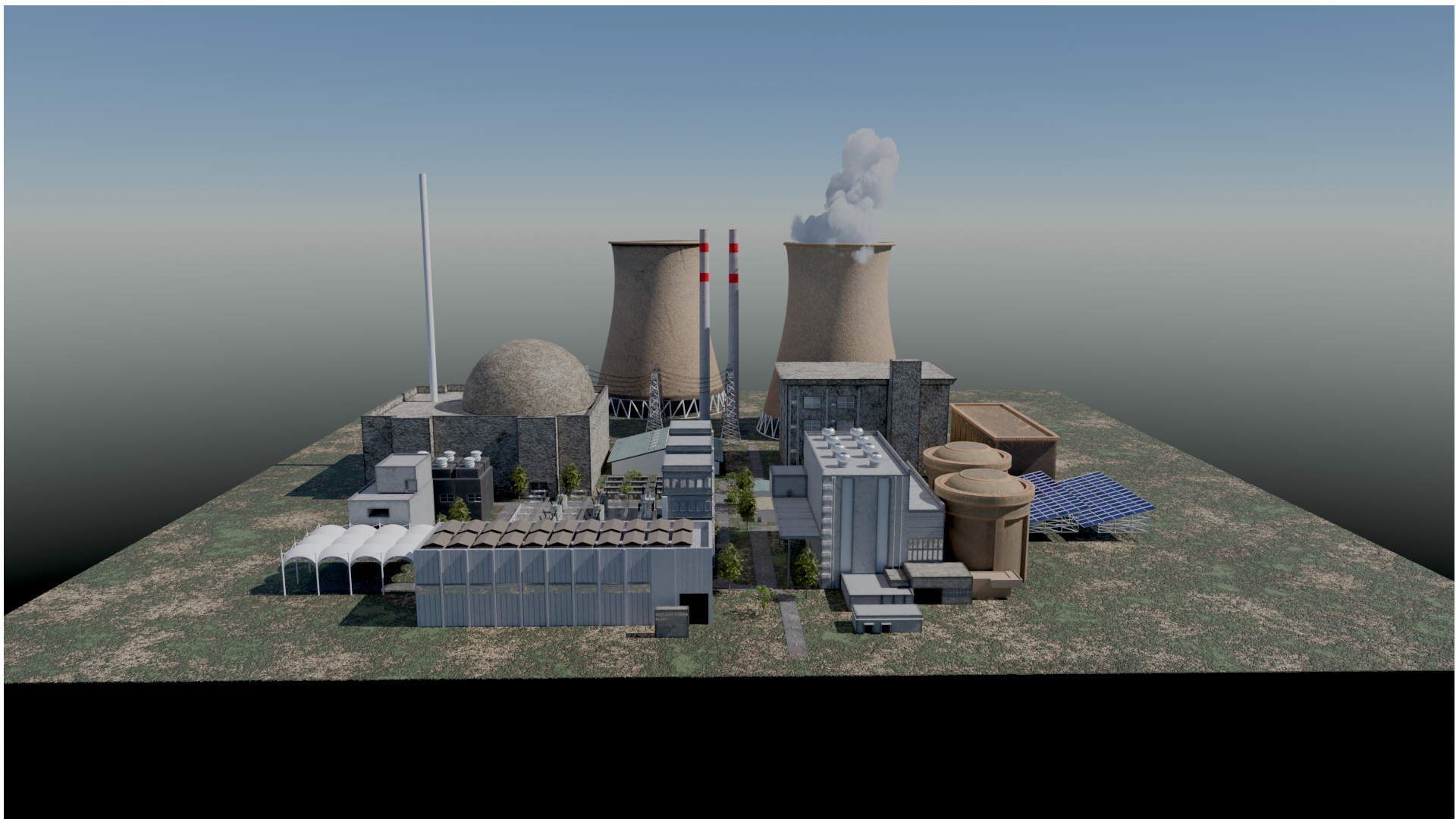 Nuclear Power Plant 3D Model - TurboSquid 2330517