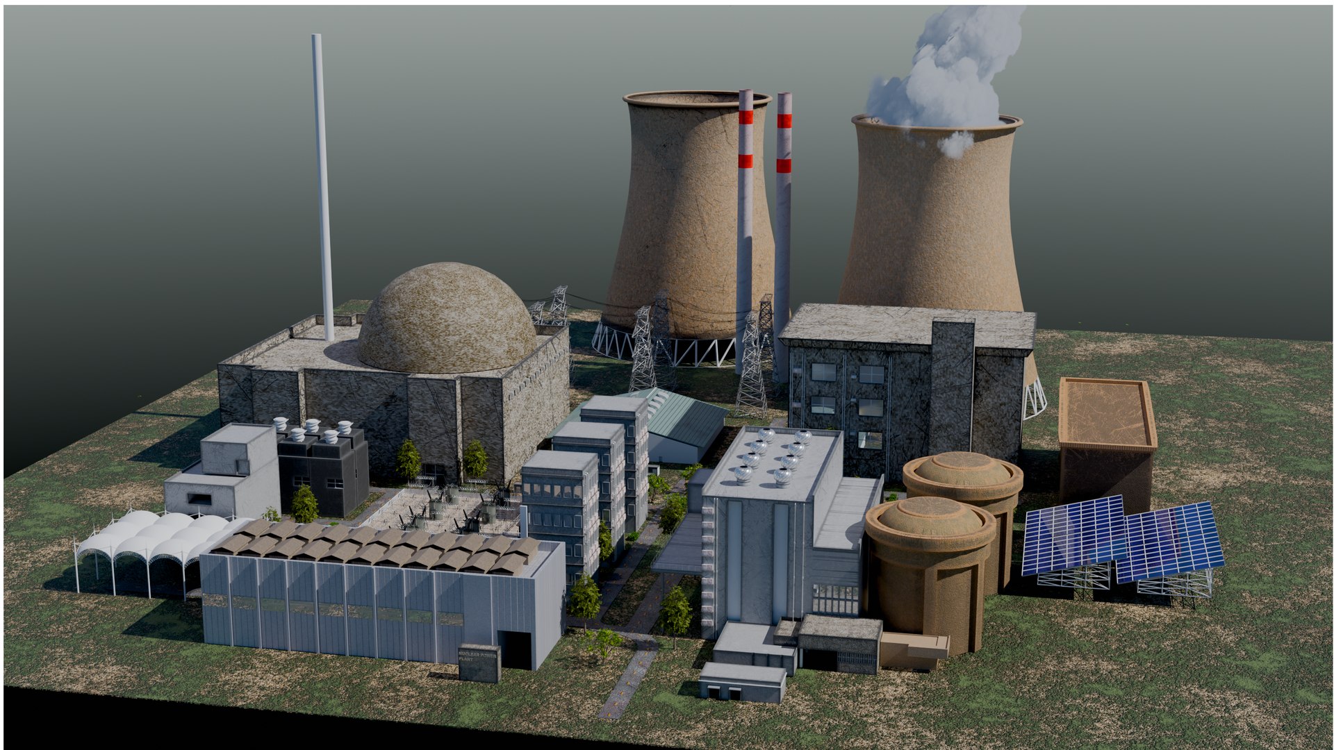 Nuclear Power Plant 3D Model - TurboSquid 2330517