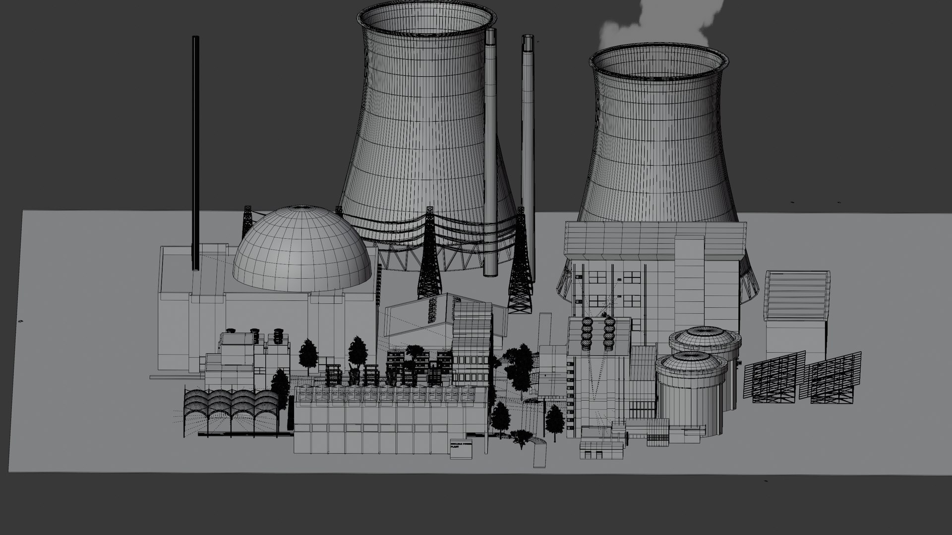 Nuclear Power Plant 3D Model - TurboSquid 2330517