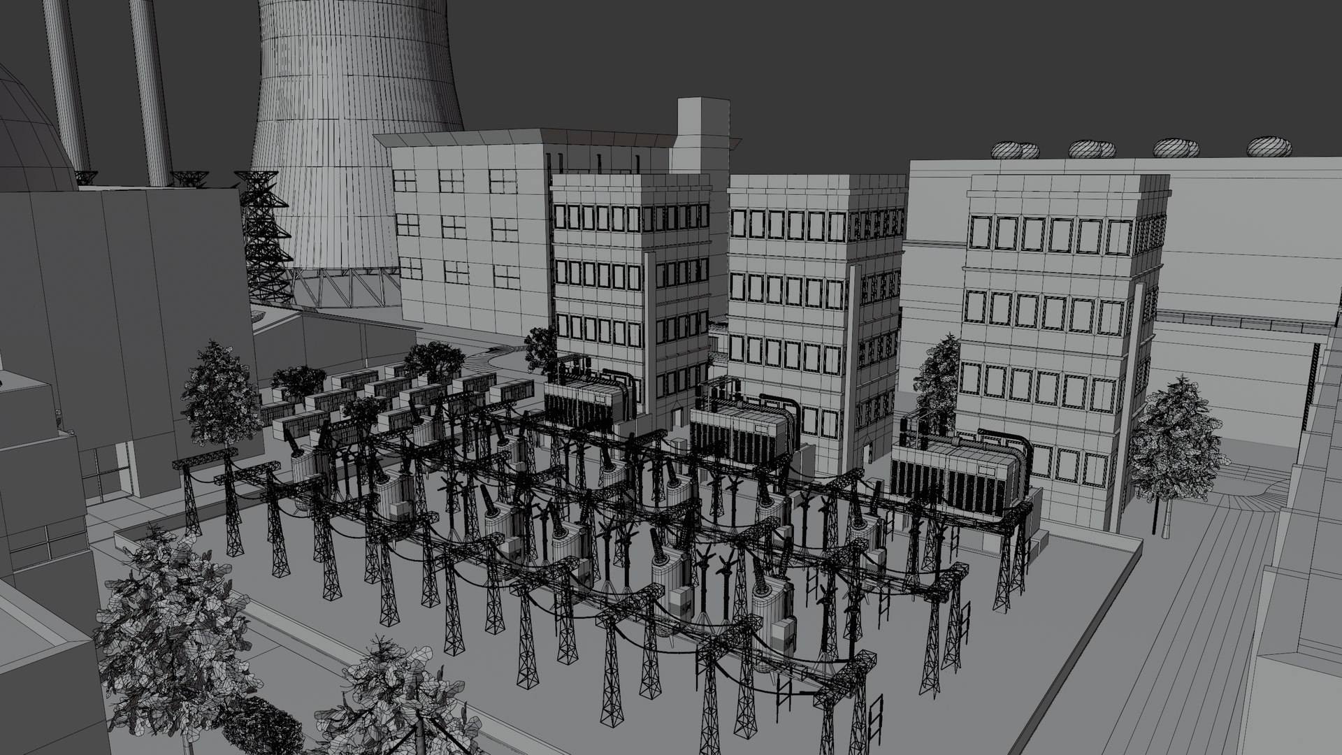 Nuclear Power Plant 3D Model - TurboSquid 2330517