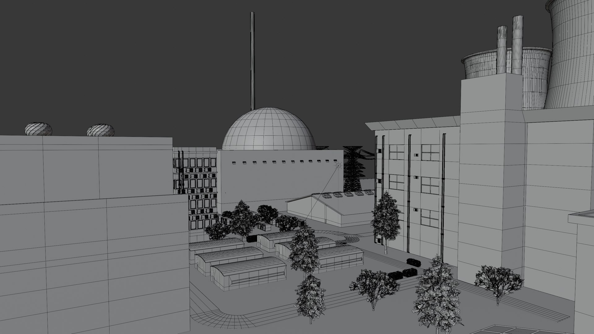 Nuclear Power Plant 3D Model - TurboSquid 2330517