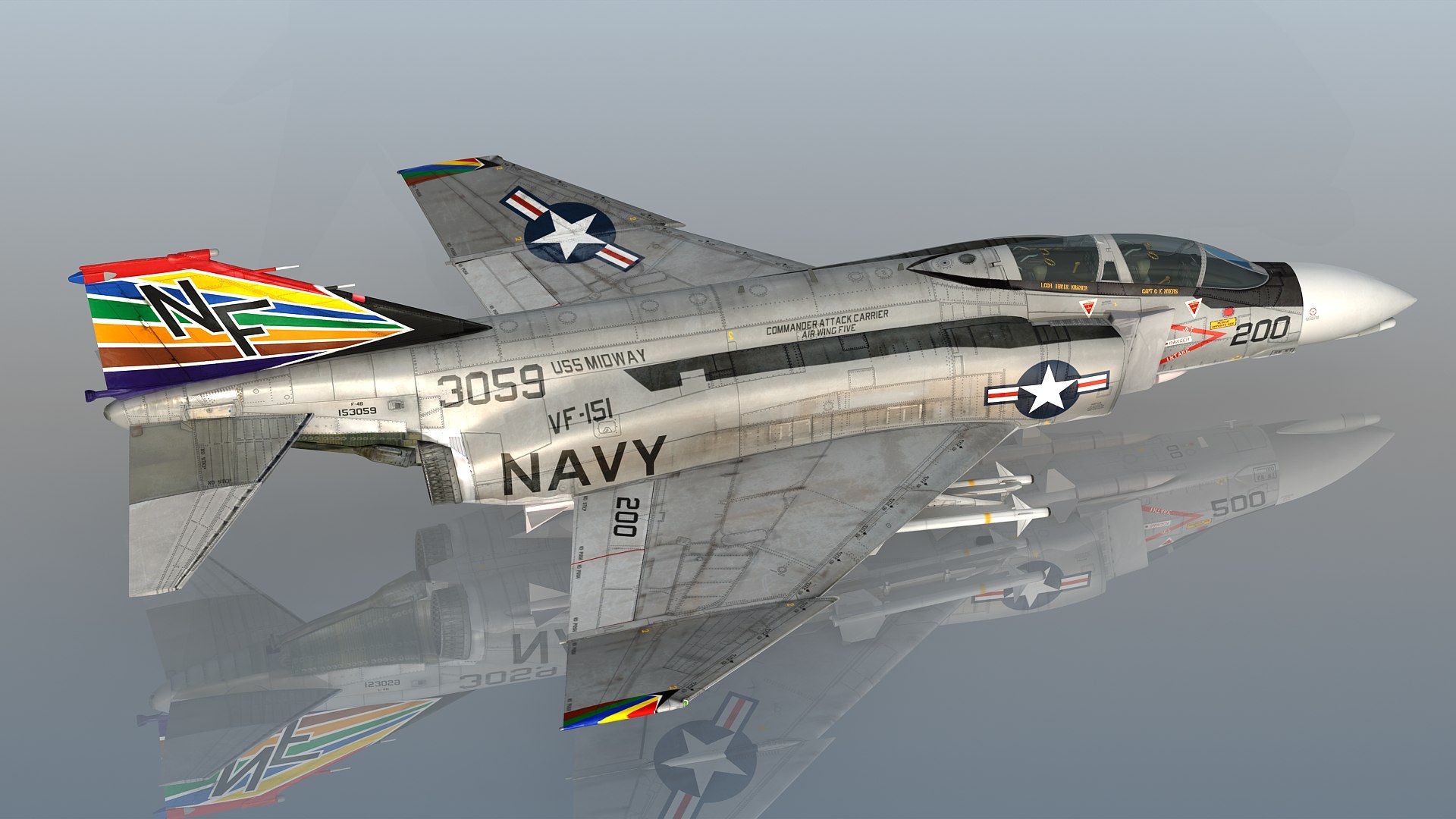 F4 B NAVY Phantom II Vigilantes VF-151 USS Midway 3D - TurboSquid 1800121
