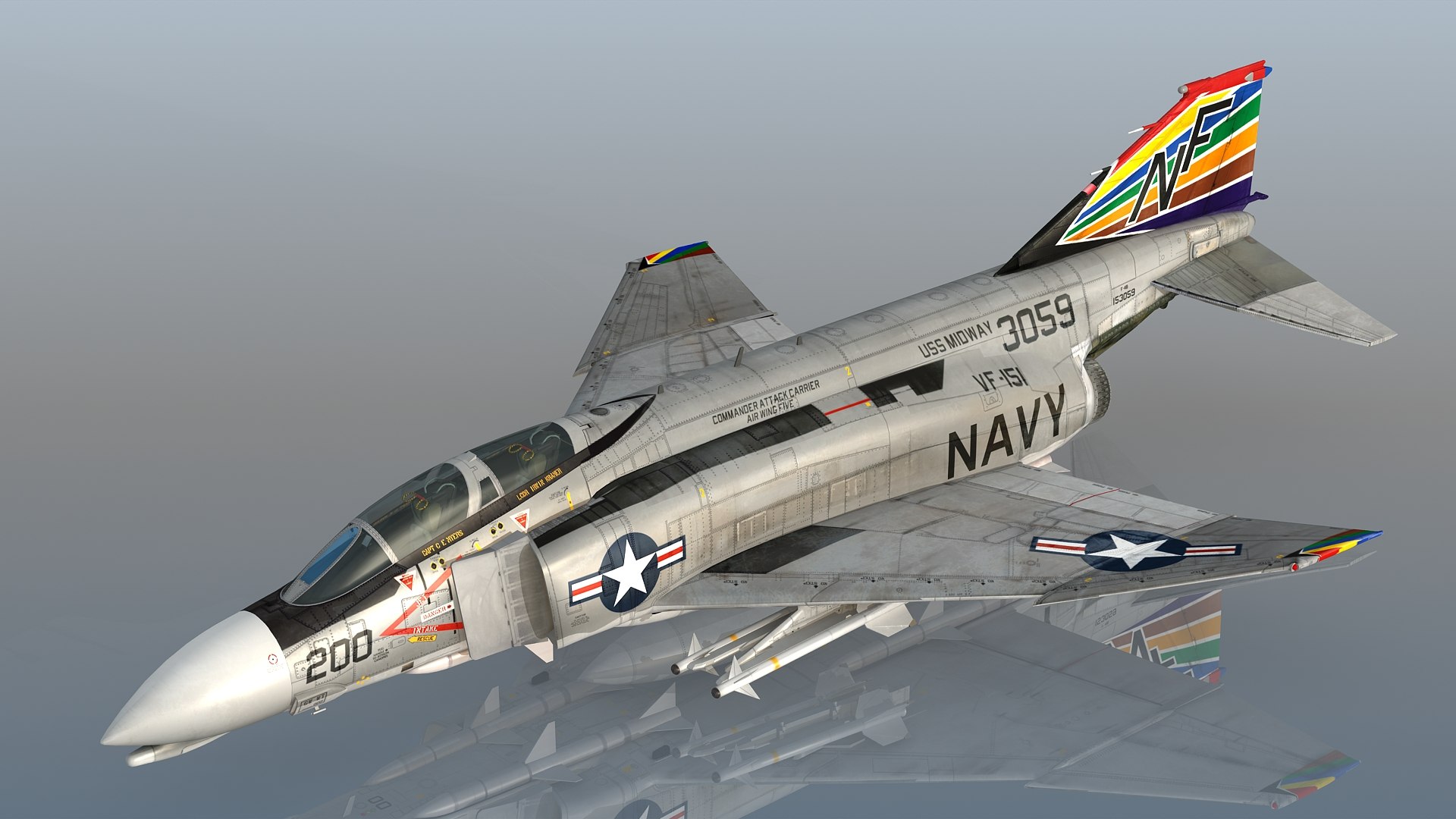 F4 B NAVY Phantom II Vigilantes VF-151 USS Midway 3D - TurboSquid 1800121
