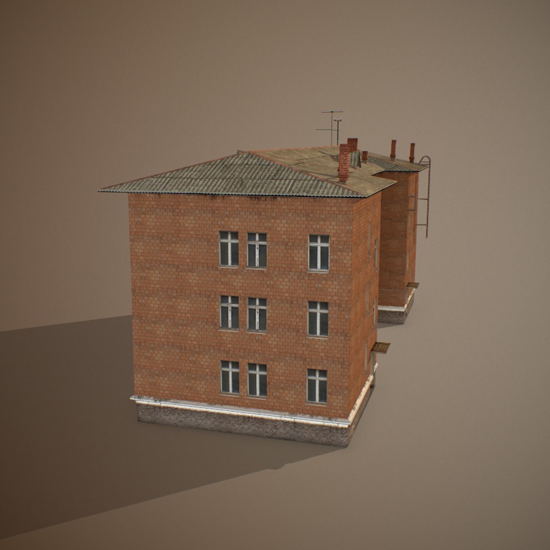 3d obj soviet apartment building