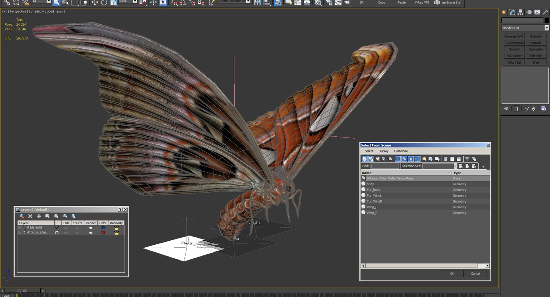 3D Model Attacus Atlas Moth Flying - TurboSquid 1193216