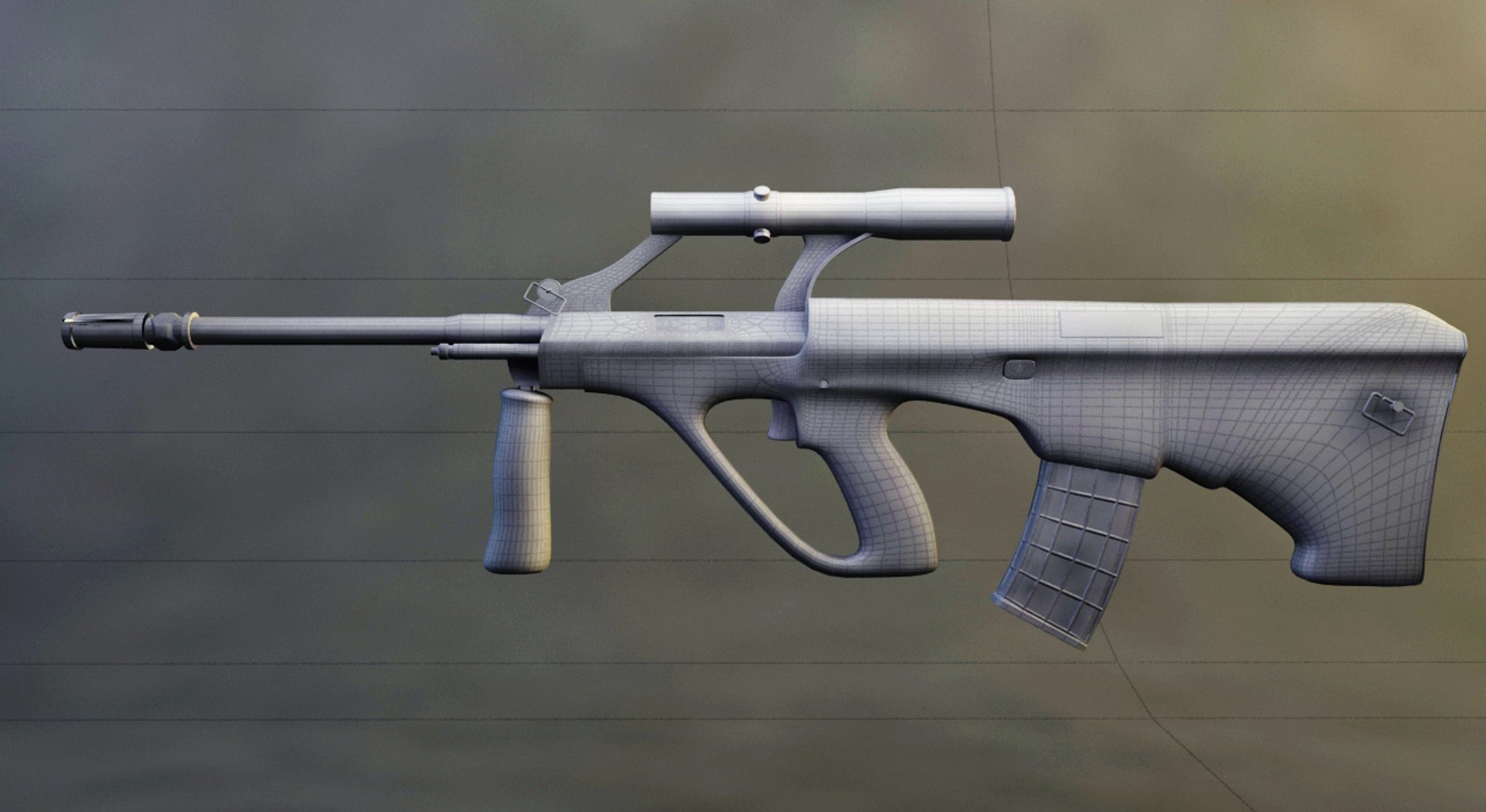 3d Steyr Aug Assault Rifle Model