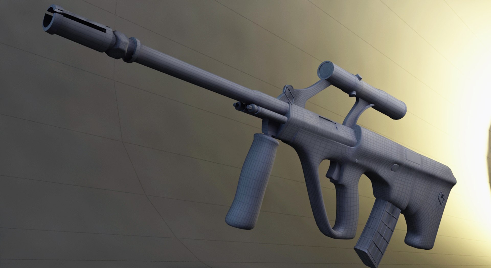 3d Steyr Aug Assault Rifle Model