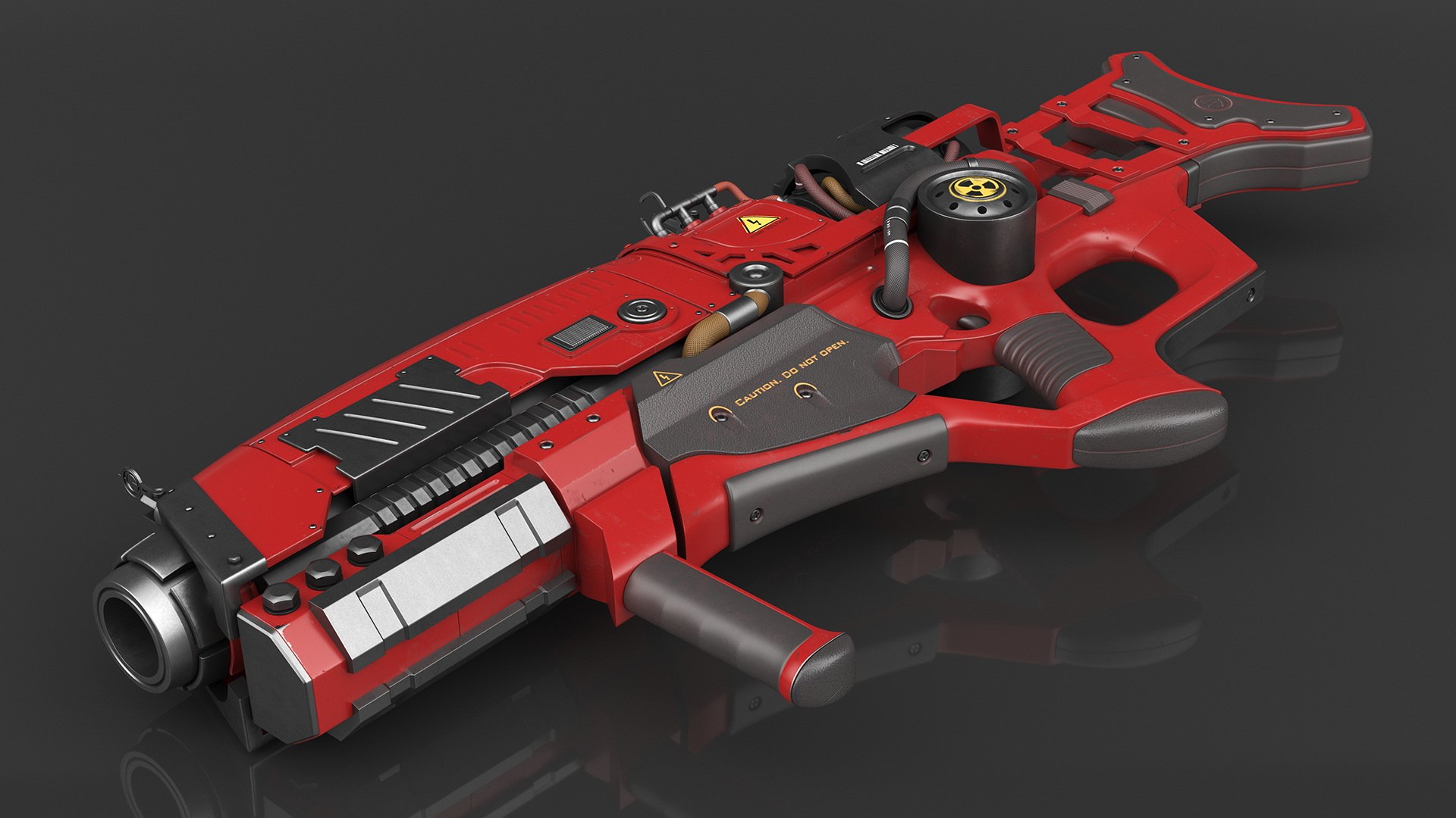Futuristic Assault Rifle Red 3D Model - TurboSquid 2211538