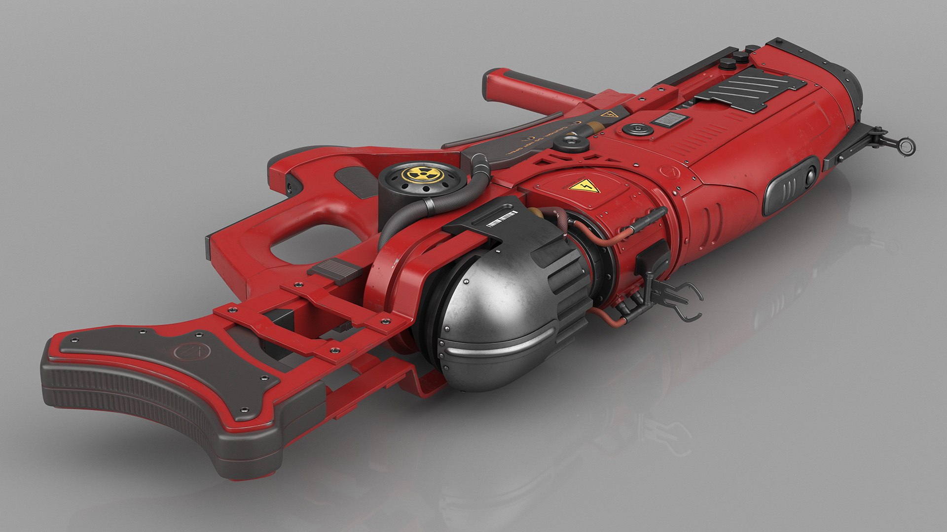 Futuristic Assault Rifle Red 3D Model - TurboSquid 2211538