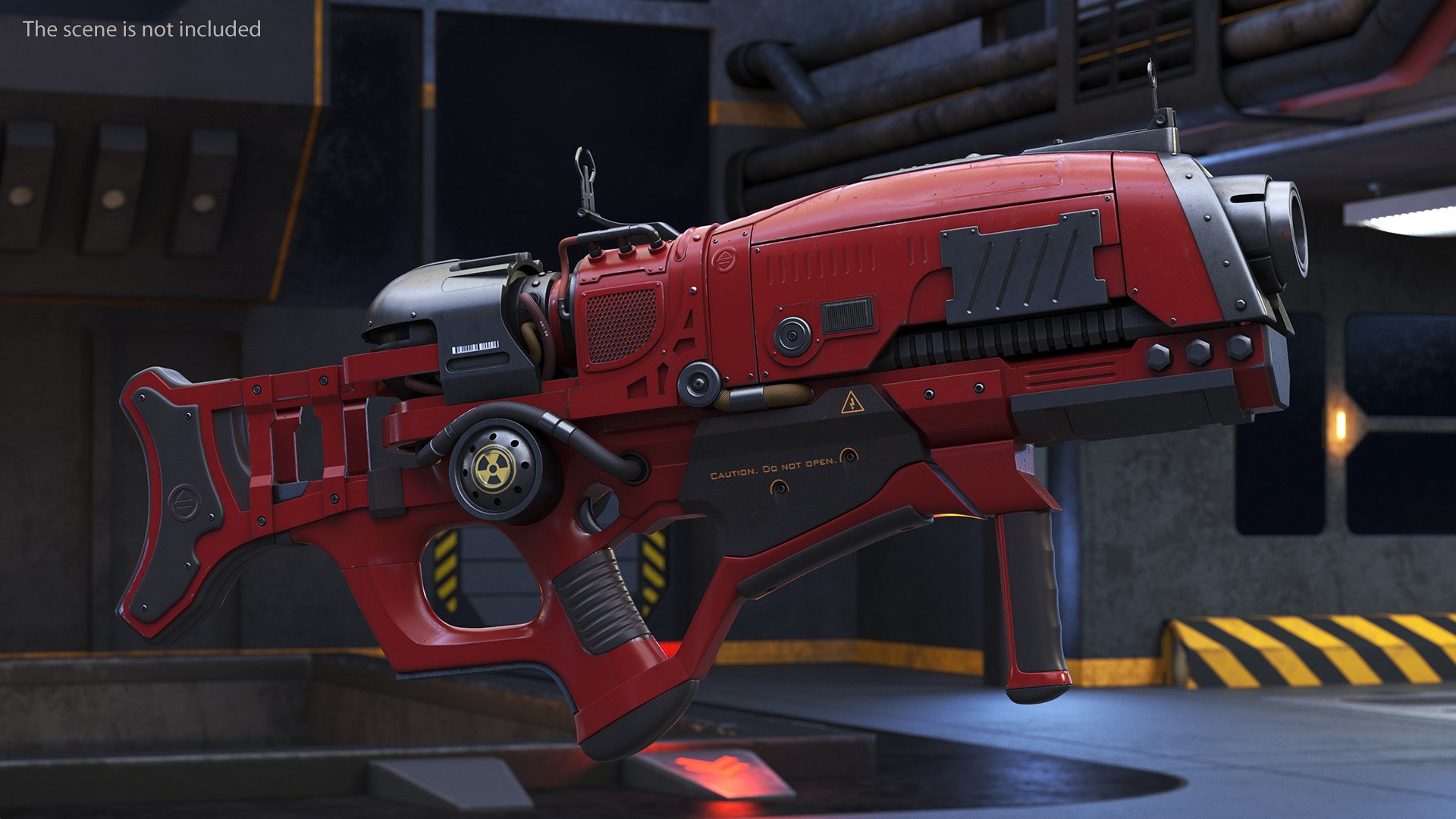 Futuristic Assault Rifle Red 3D Model - TurboSquid 2211538