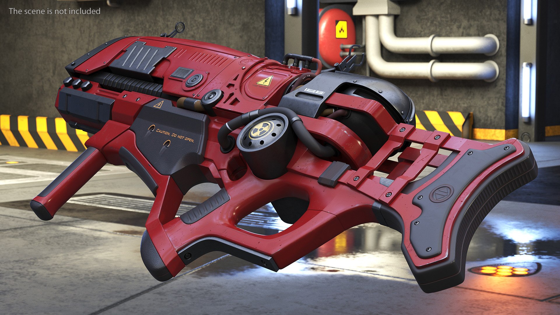 Futuristic Assault Rifle Red 3D Model - TurboSquid 2211538
