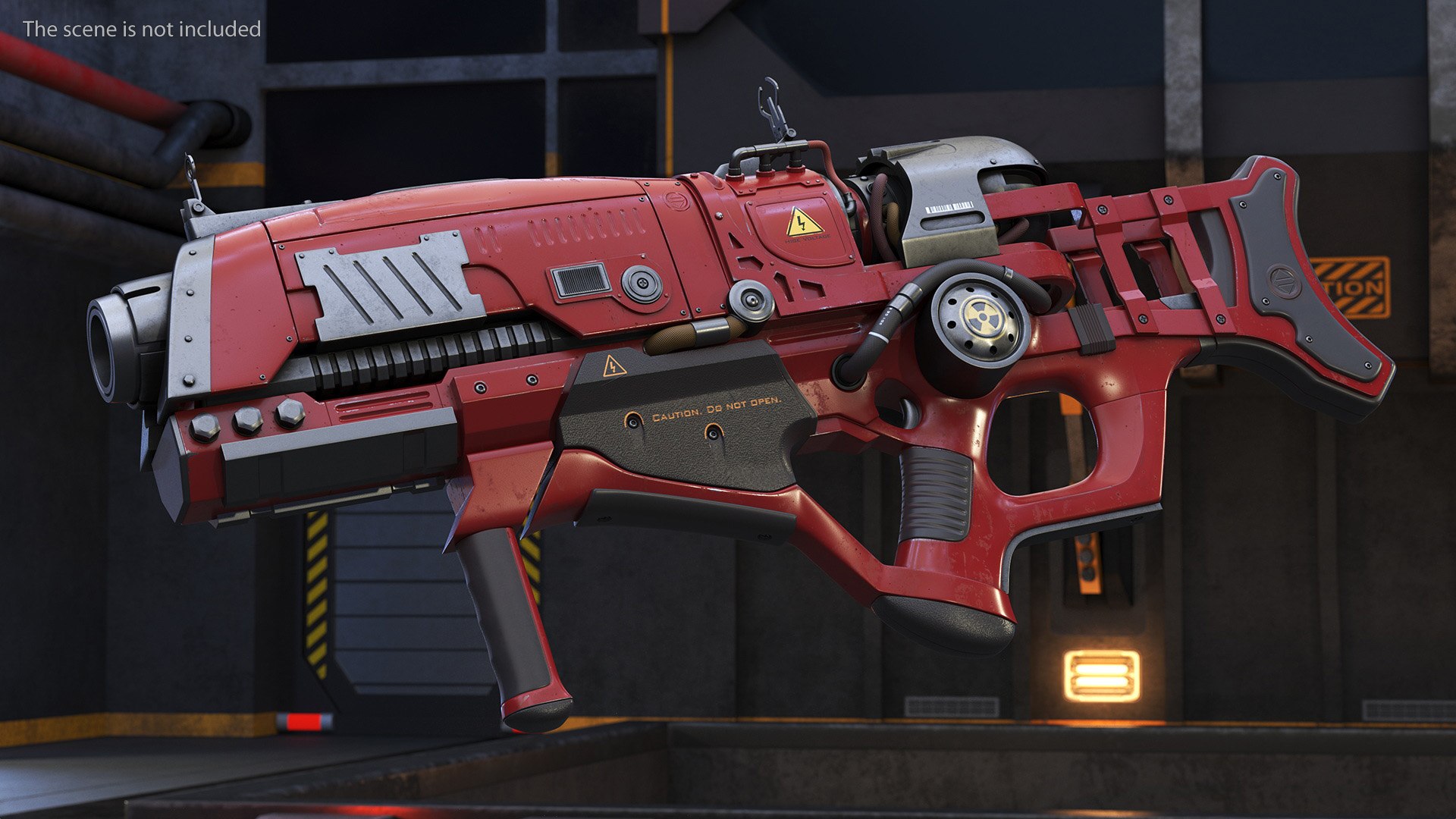 Futuristic Assault Rifle Red 3D Model - TurboSquid 2211538