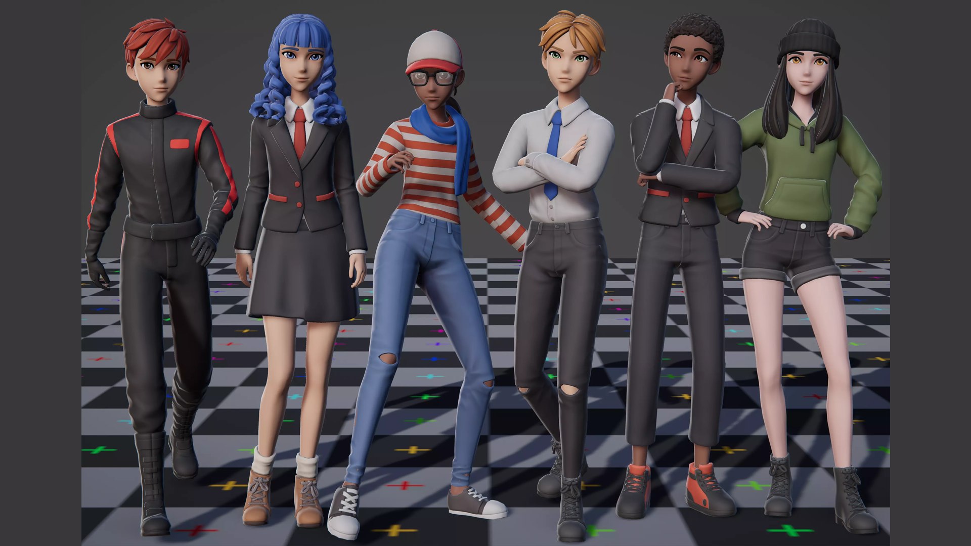 Stylized Moduler Anime Characters 3D Model - TurboSquid 2204854
