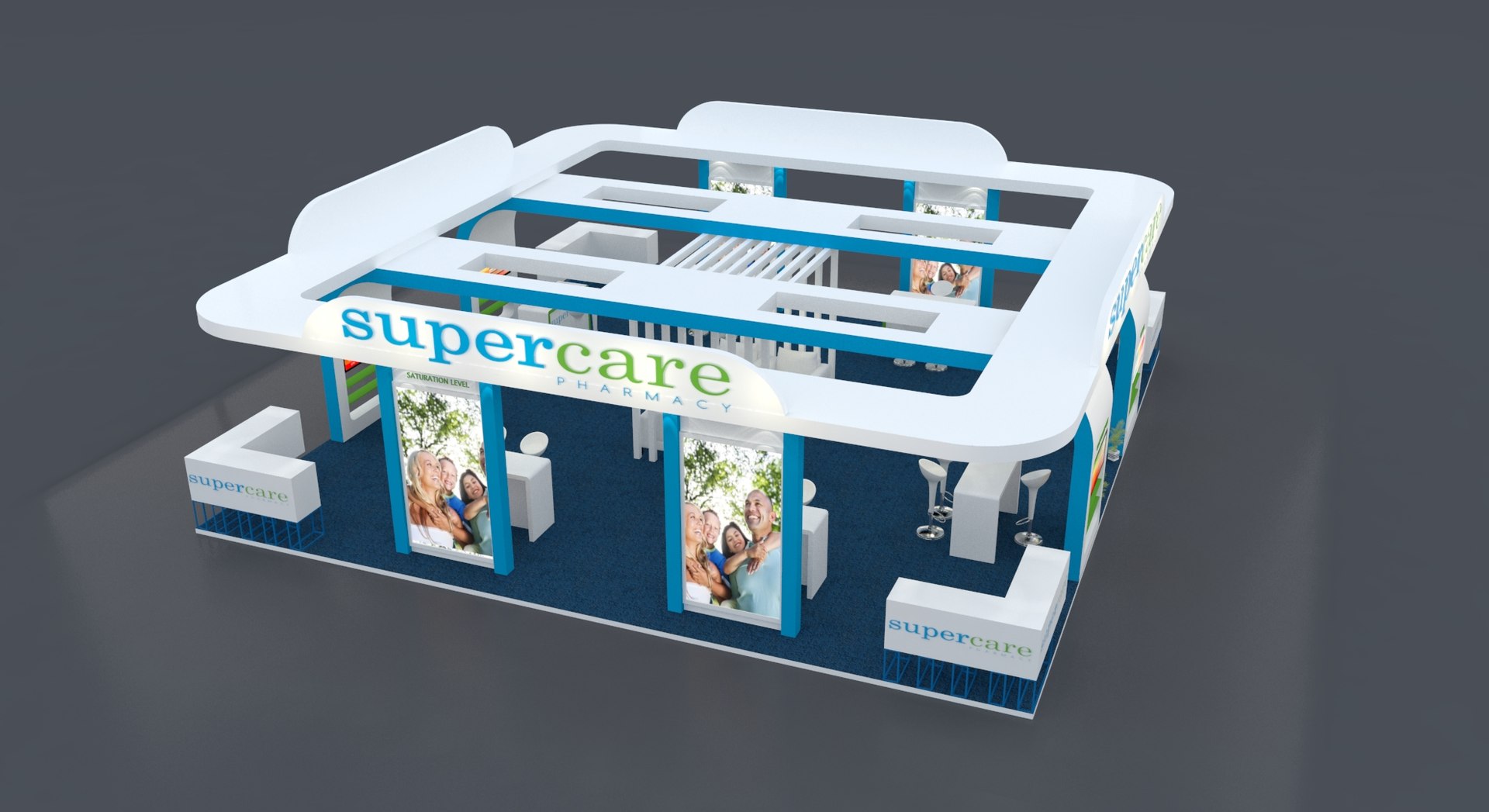 3D 4 SIDE OPEN STAND Model - TurboSquid 1781101