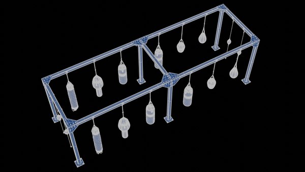 Metal Rack with Punching Bags 3D - TurboSquid 1930286