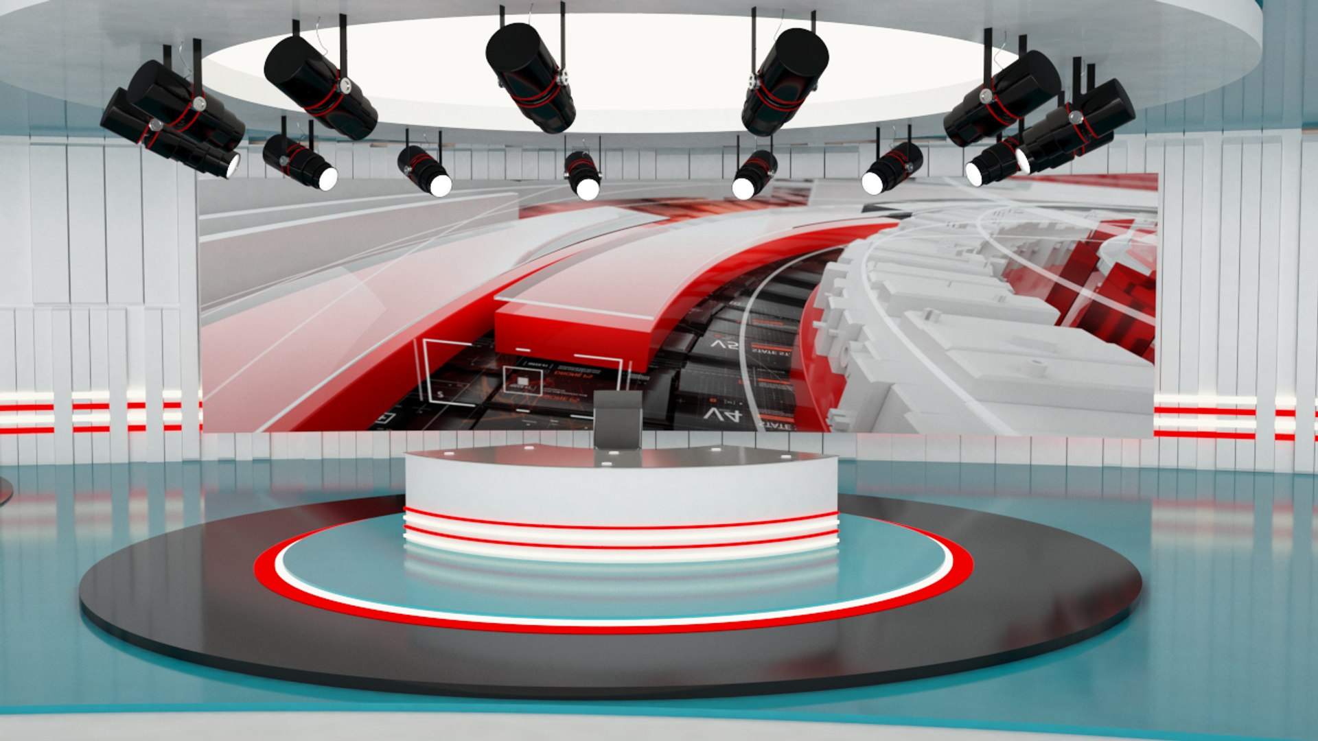 3D Virtual Set News Studio - TurboSquid 1464677