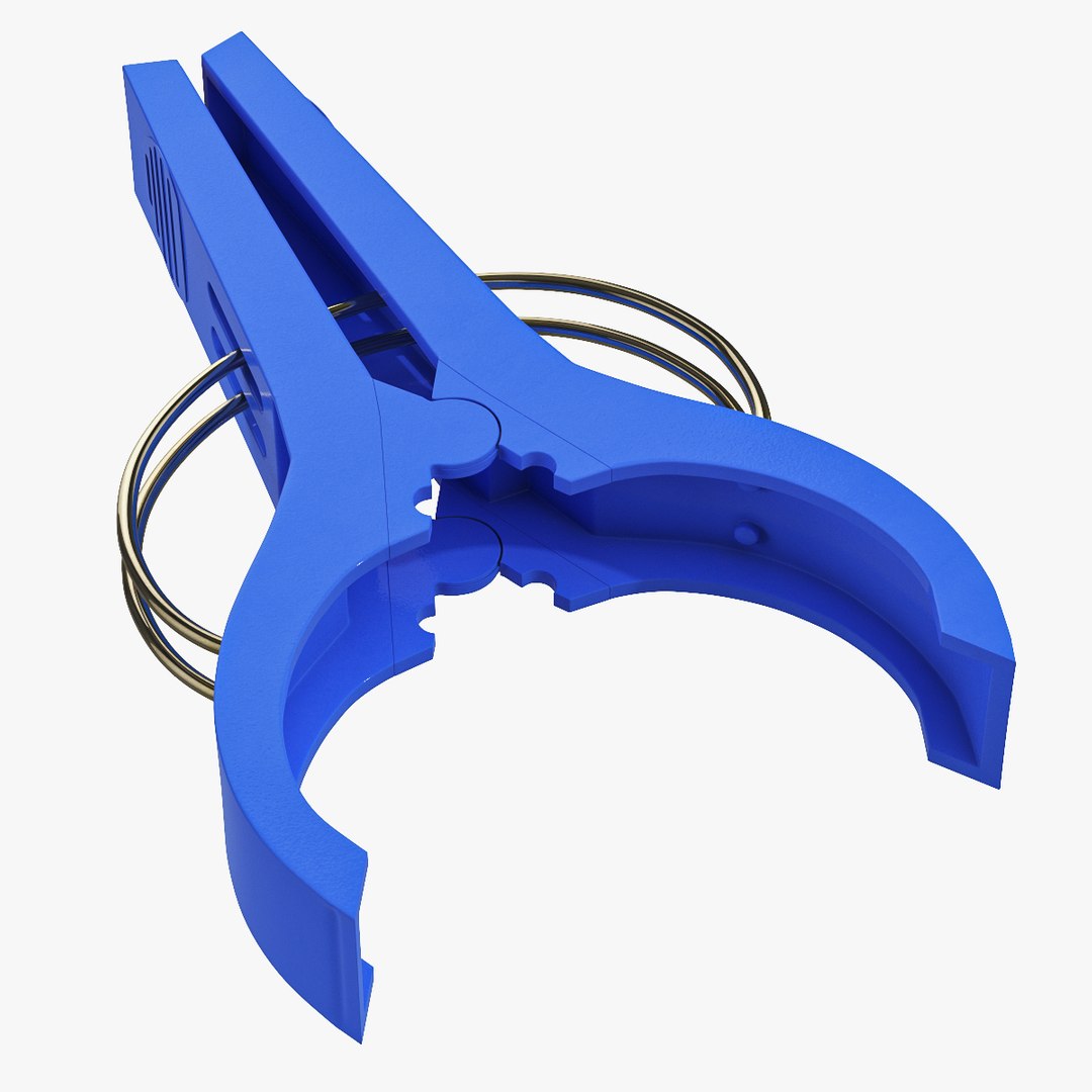 3D Plastic Clothes Pin Blue Open Model - TurboSquid 1995797