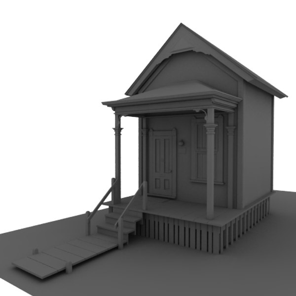 cute little cottage 3d obj