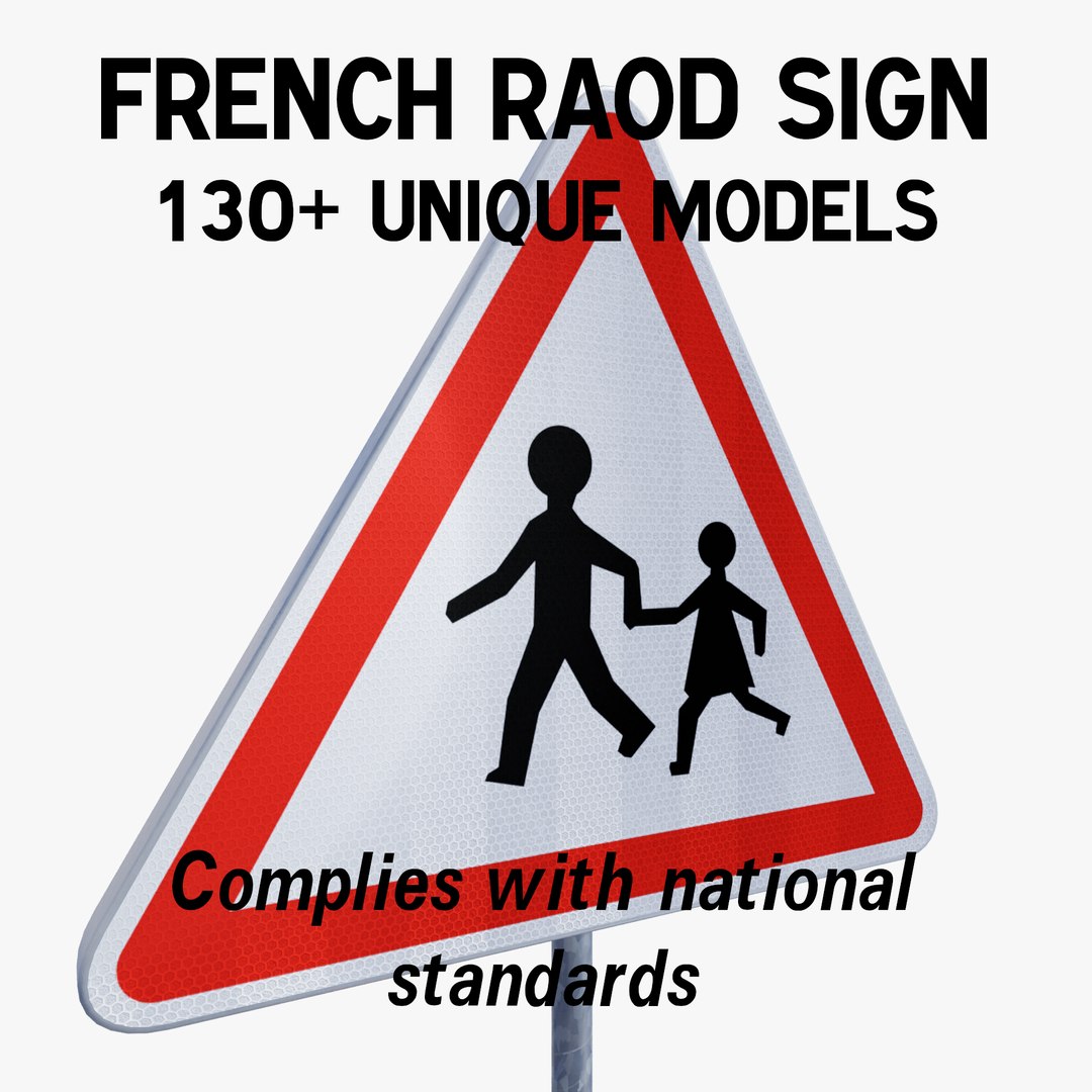 Road Sign French - Signalisation Routiere De France 3D - TurboSquid 2004876