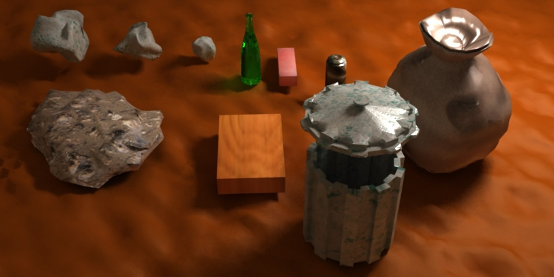 Free Different Rubbish 3d Model