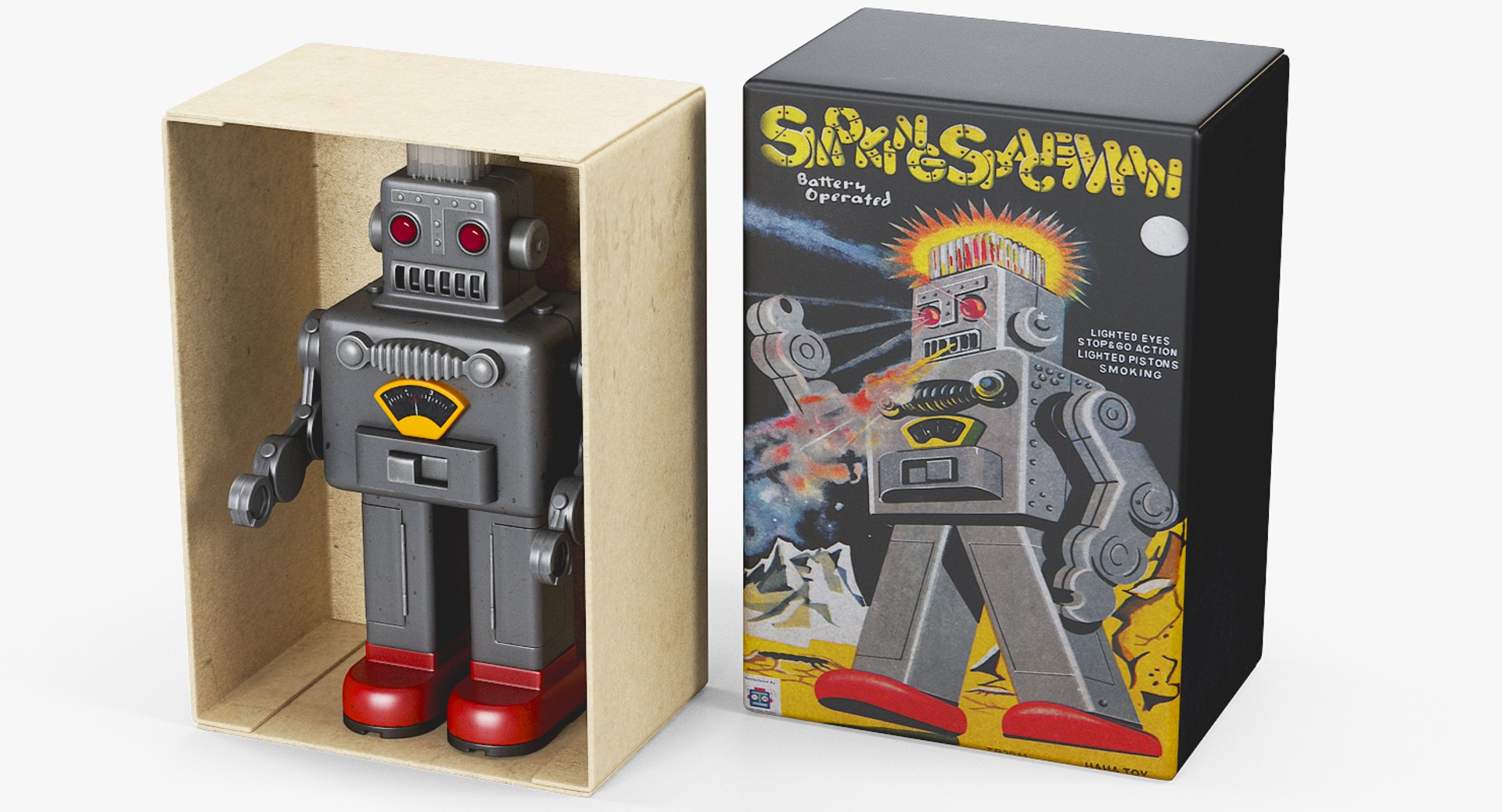Vintage robot smoking spaceman 3D - TurboSquid 1378515