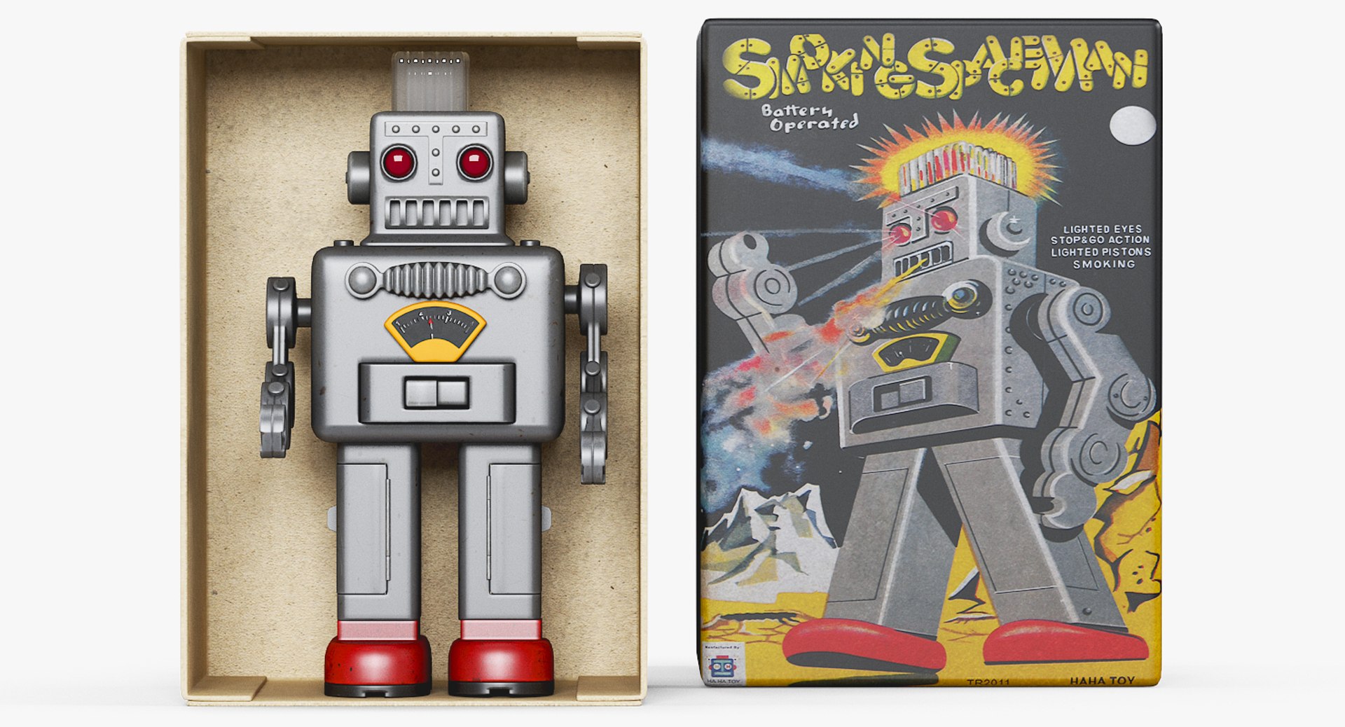 Vintage robot smoking spaceman 3D - TurboSquid 1378515