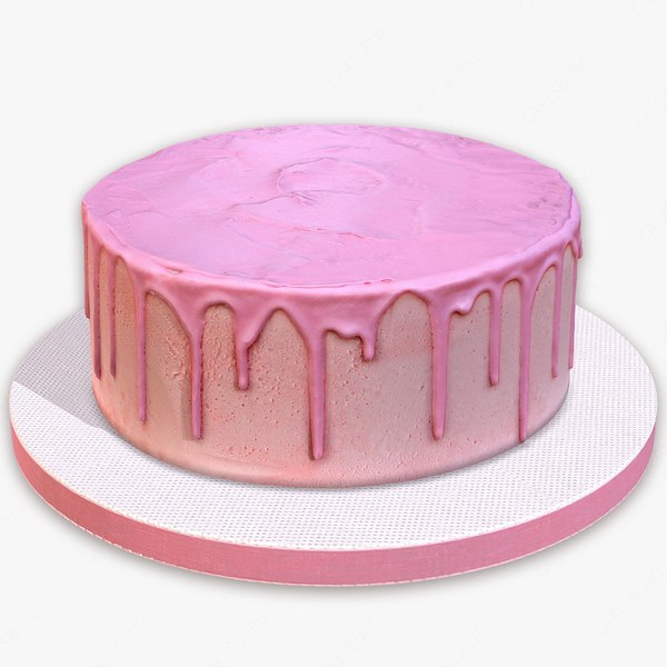 Plain Pink Drip Cake 3D model - TurboSquid 1888909