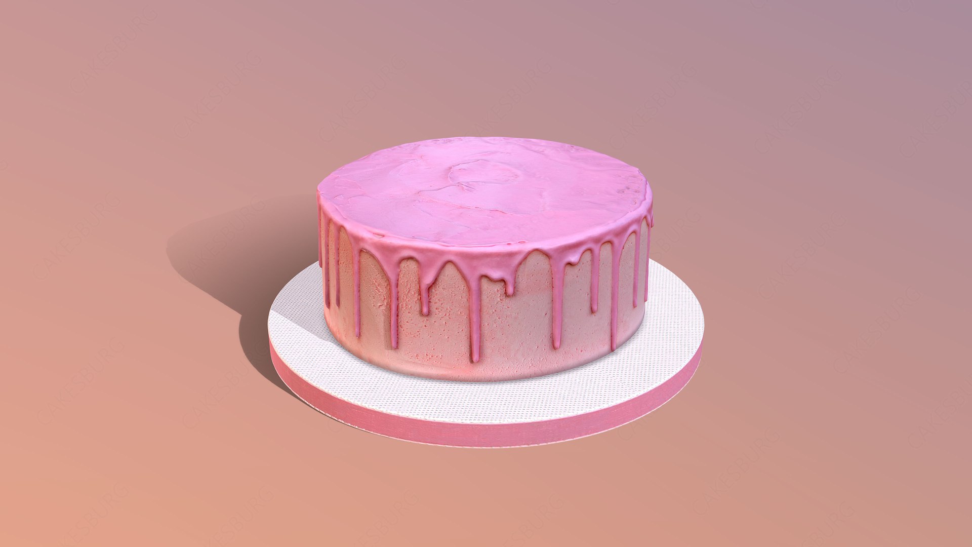 Plain Pink Drip Cake 3D model - TurboSquid 1888909