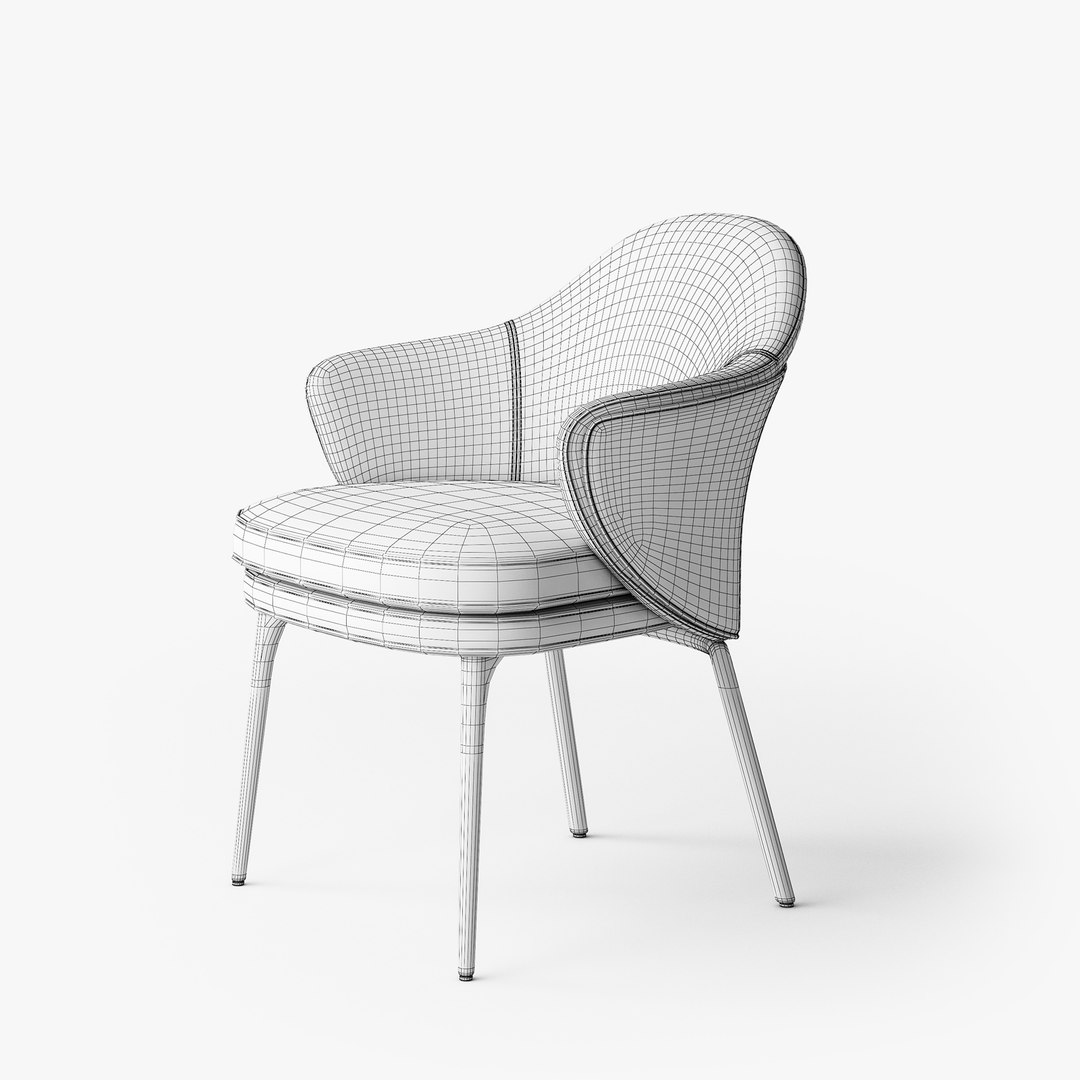 Minotti Angie Dining Armchair 3D Model - TurboSquid 1399881