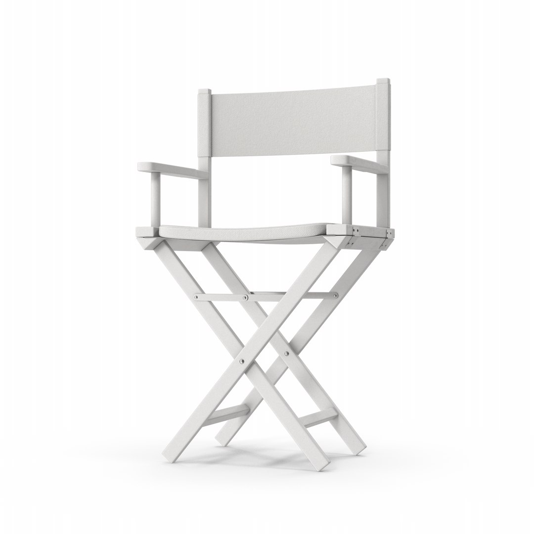 White Director Canvas Chair 3D model - TurboSquid 2178381