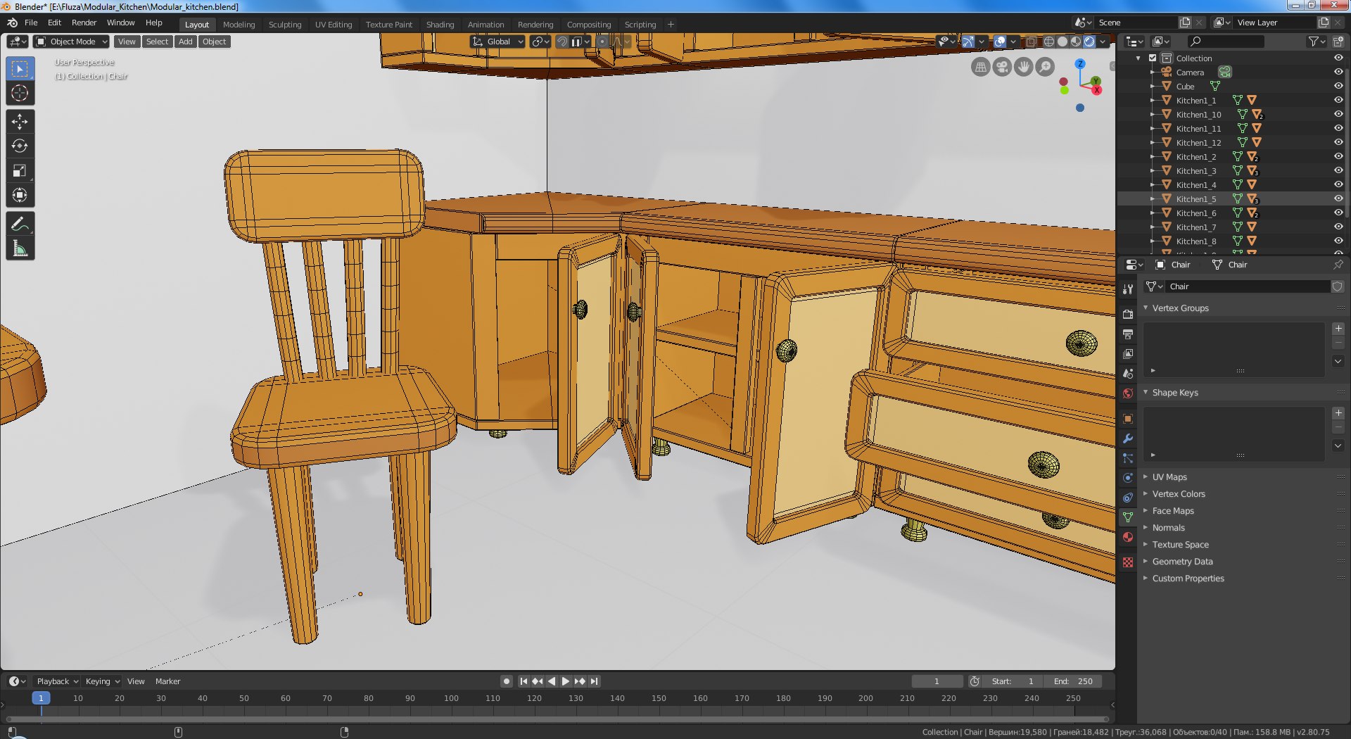 Cartoon Modular Kitchen Design 3D - TurboSquid 1491639