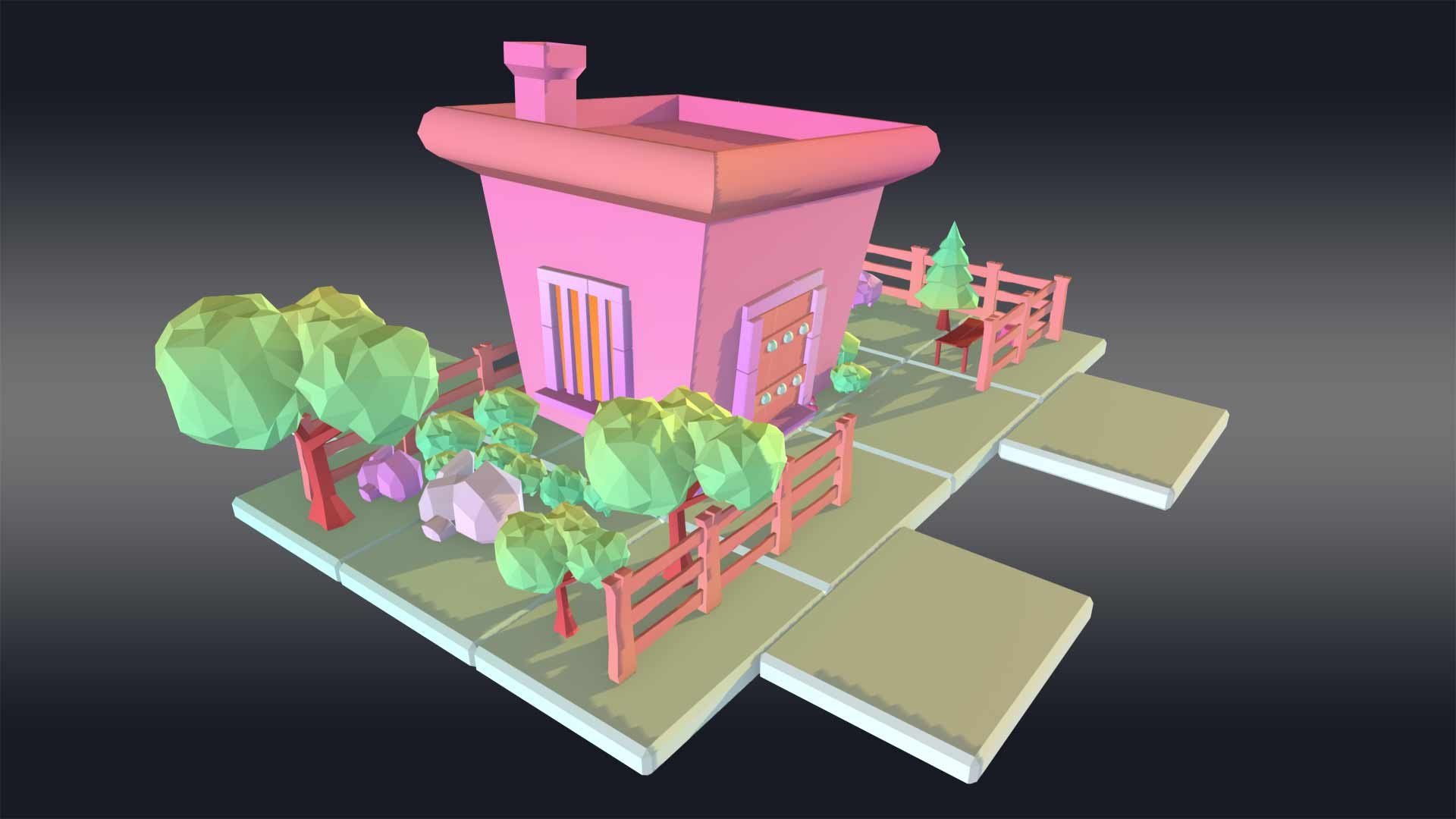 3D Low Poly Toon House - TurboSquid 2126692
