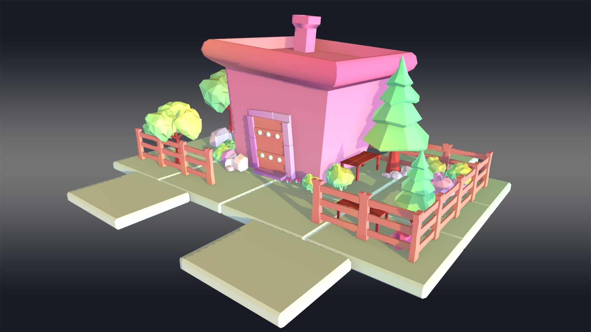 3D Low Poly Toon House 3D Model - TurboSquid 2126692