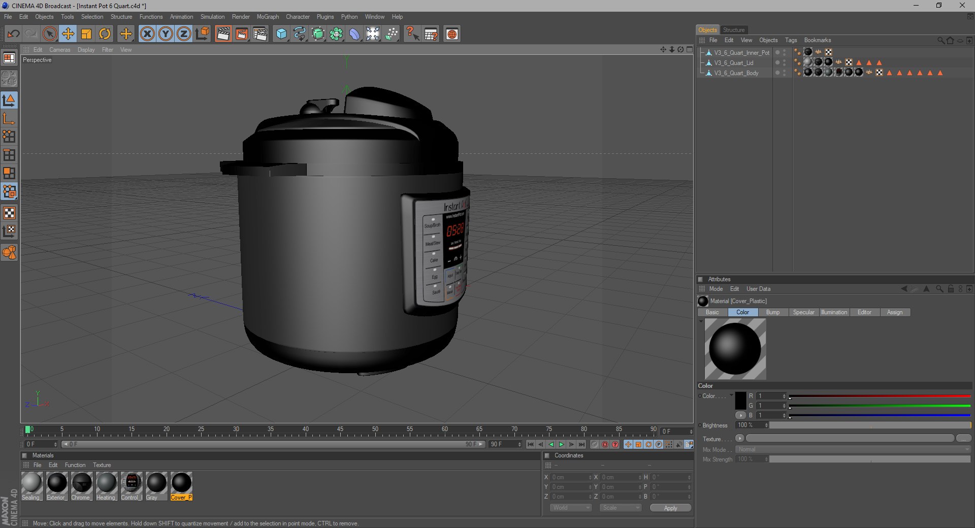 Cooker pressure electric 3D - TurboSquid 1465377
