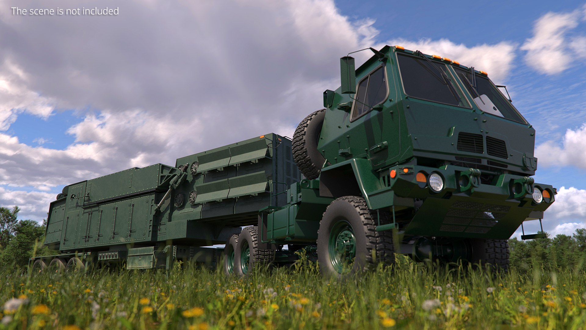 Military Radar Trailer With Heavy Truck Dark Green 3D - TurboSquid 2462851