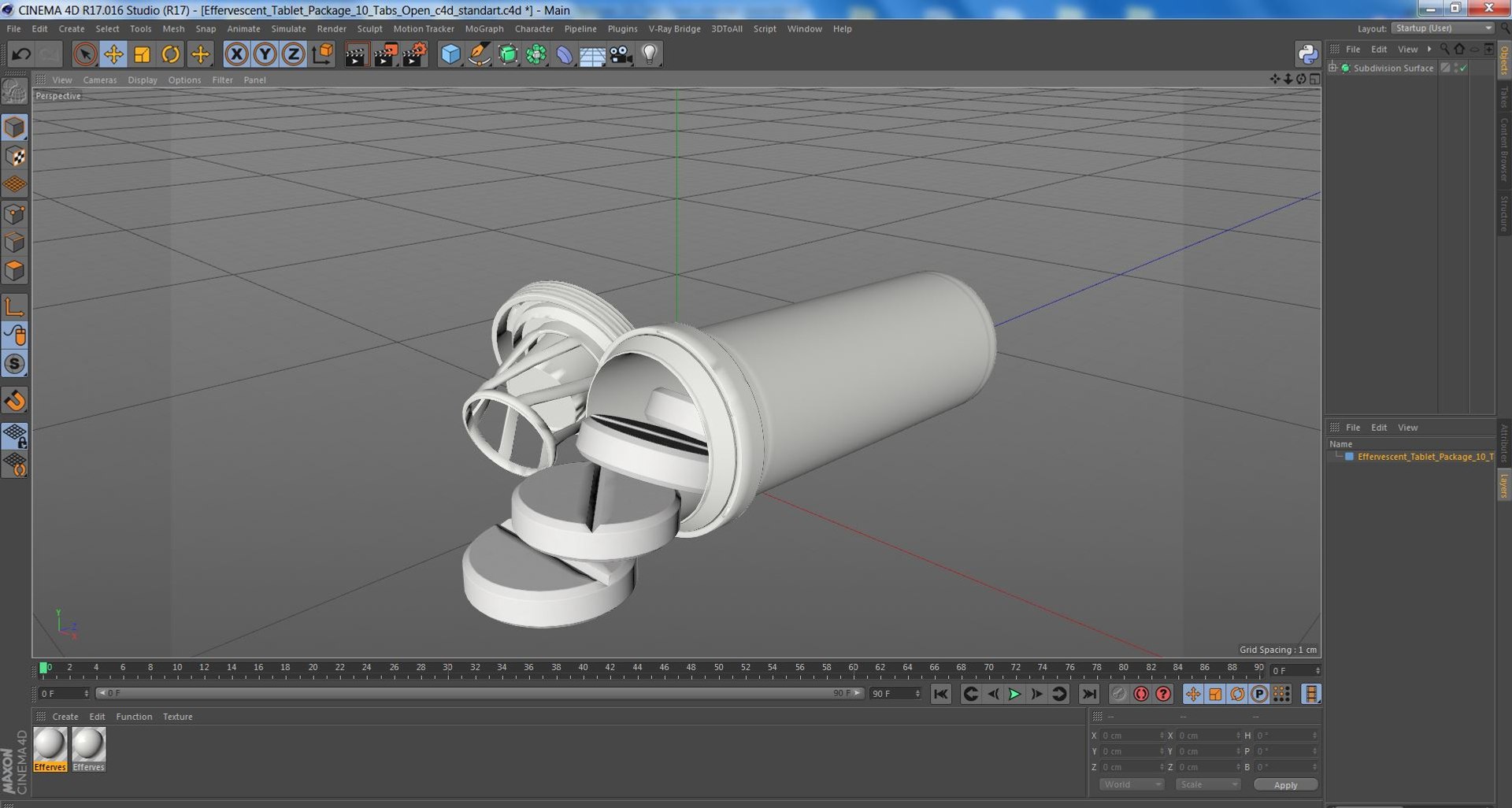 3D Model Effervescent Tablet Package 10 Tabs Open - TurboSquid 2211530