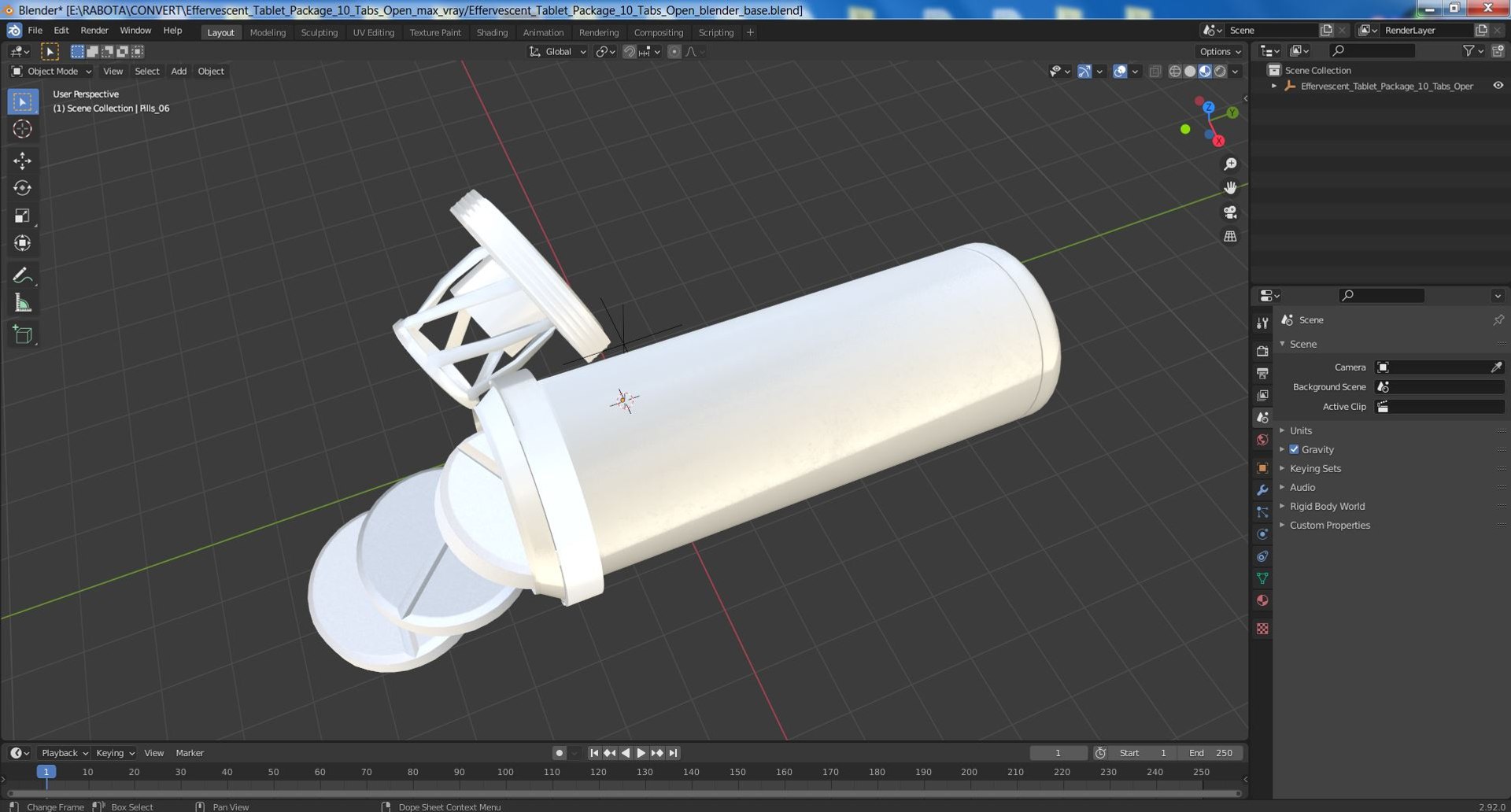 3D Model Effervescent Tablet Package 10 Tabs Open - TurboSquid 2211530