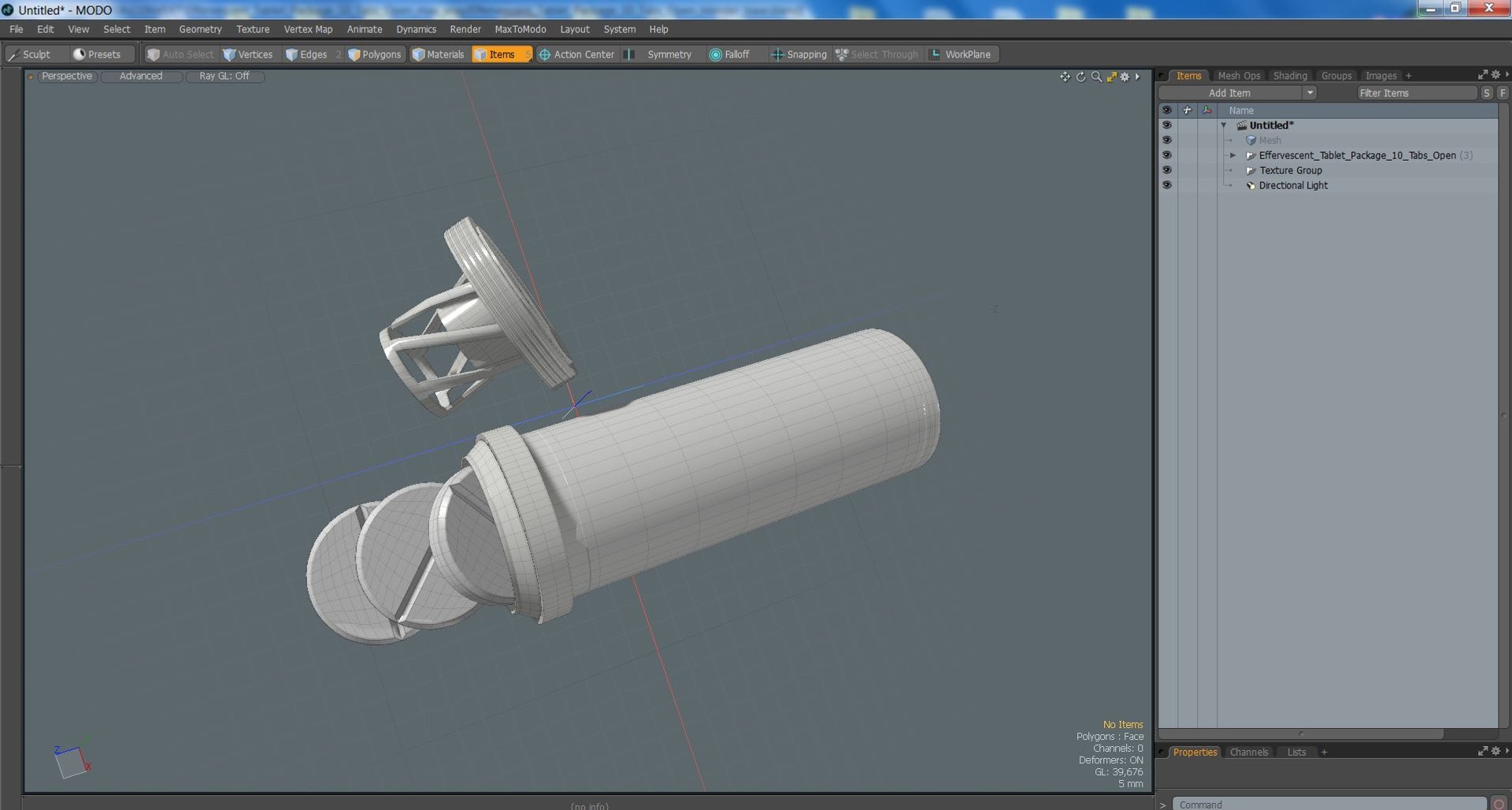 3D Model Effervescent Tablet Package 10 Tabs Open - TurboSquid 2211530