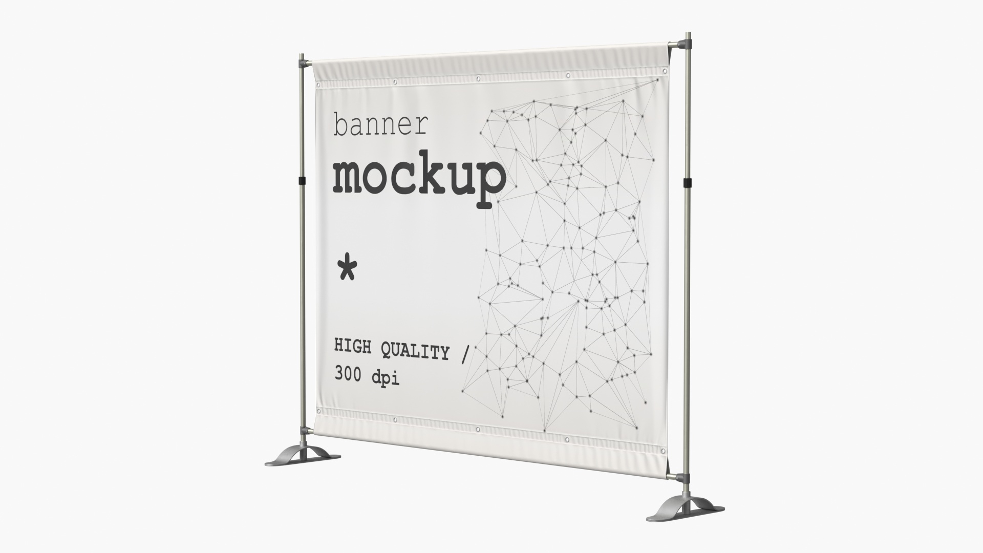 3D Mockup Exhibition Press Wall Banner Frame White - TurboSquid 2509388