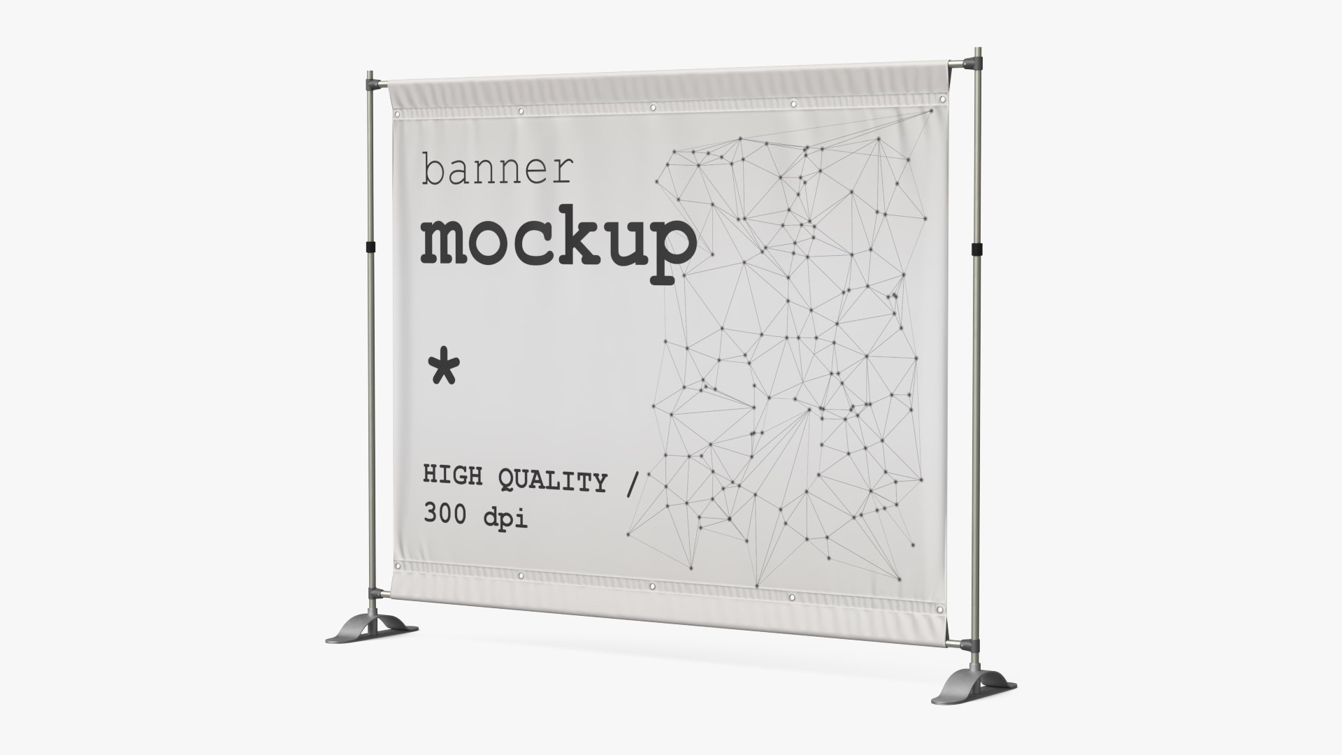 3D Mockup Exhibition Press Wall Banner Frame White - TurboSquid 2509388