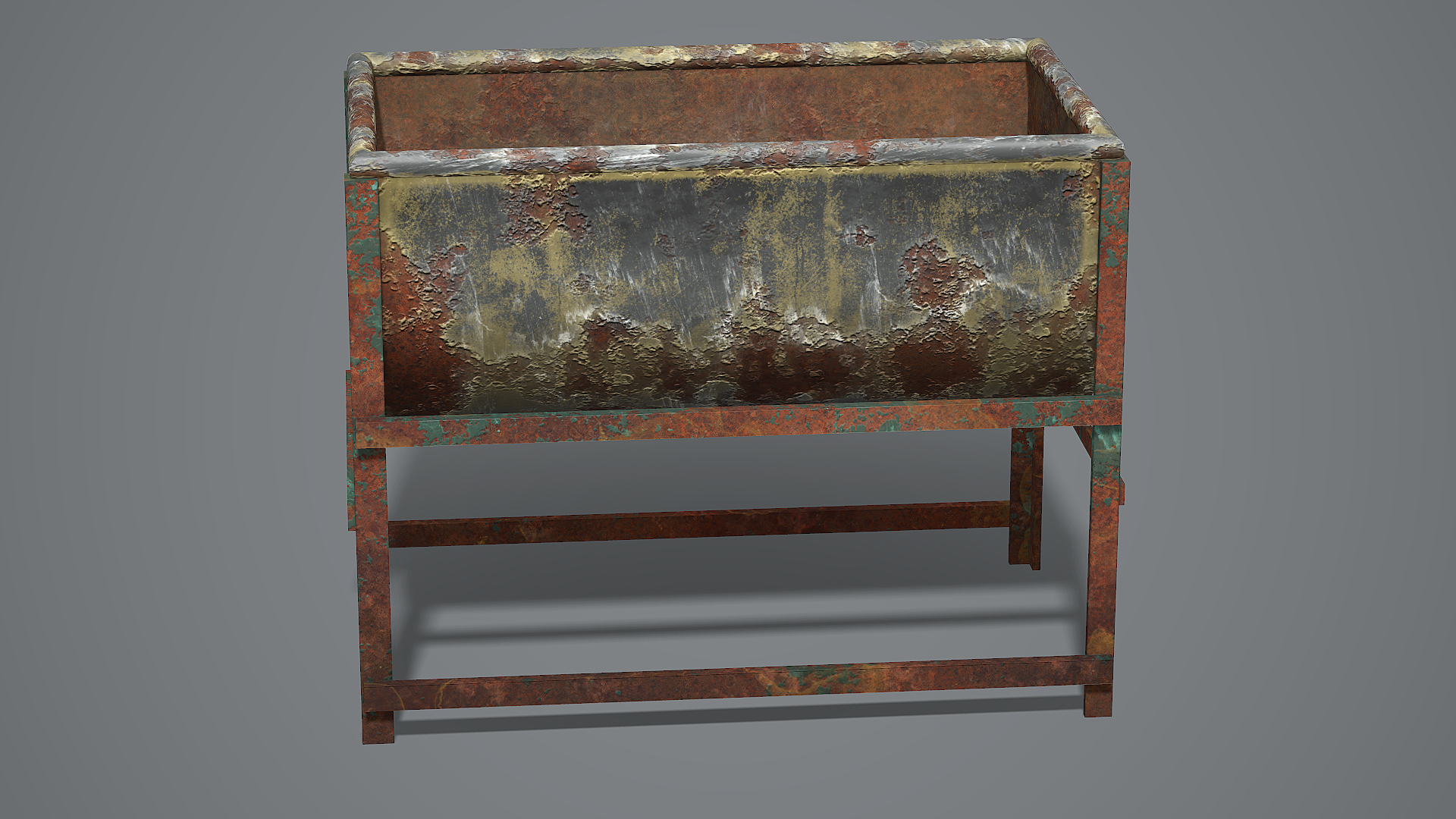 Realistic Metal Trough - PBR Low Poly 3D model - TurboSquid 2050590