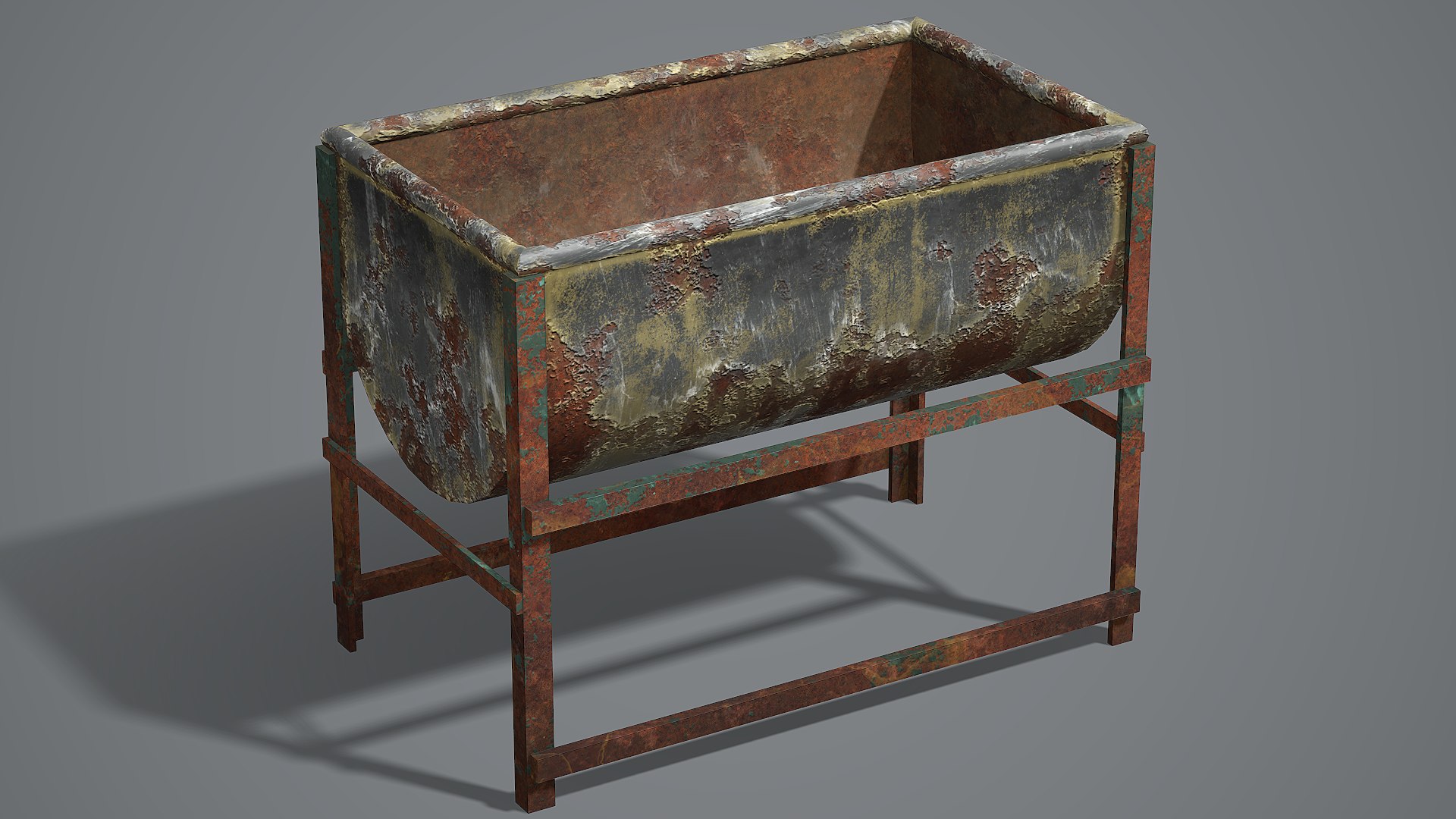 Realistic Metal Trough - PBR Low Poly 3D model - TurboSquid 2050590