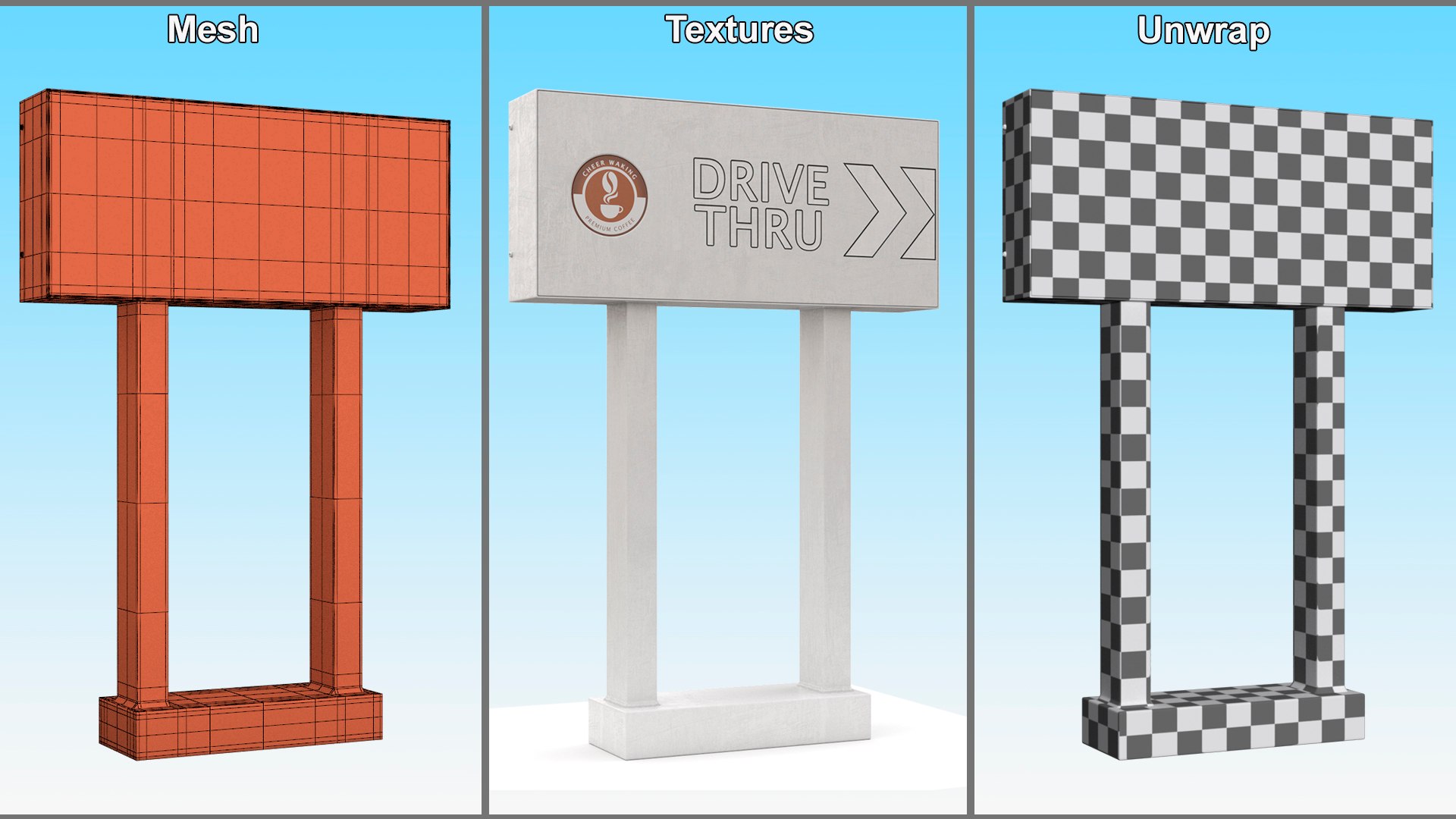 Coffee Shop Signs Collection Model - TurboSquid 2299501