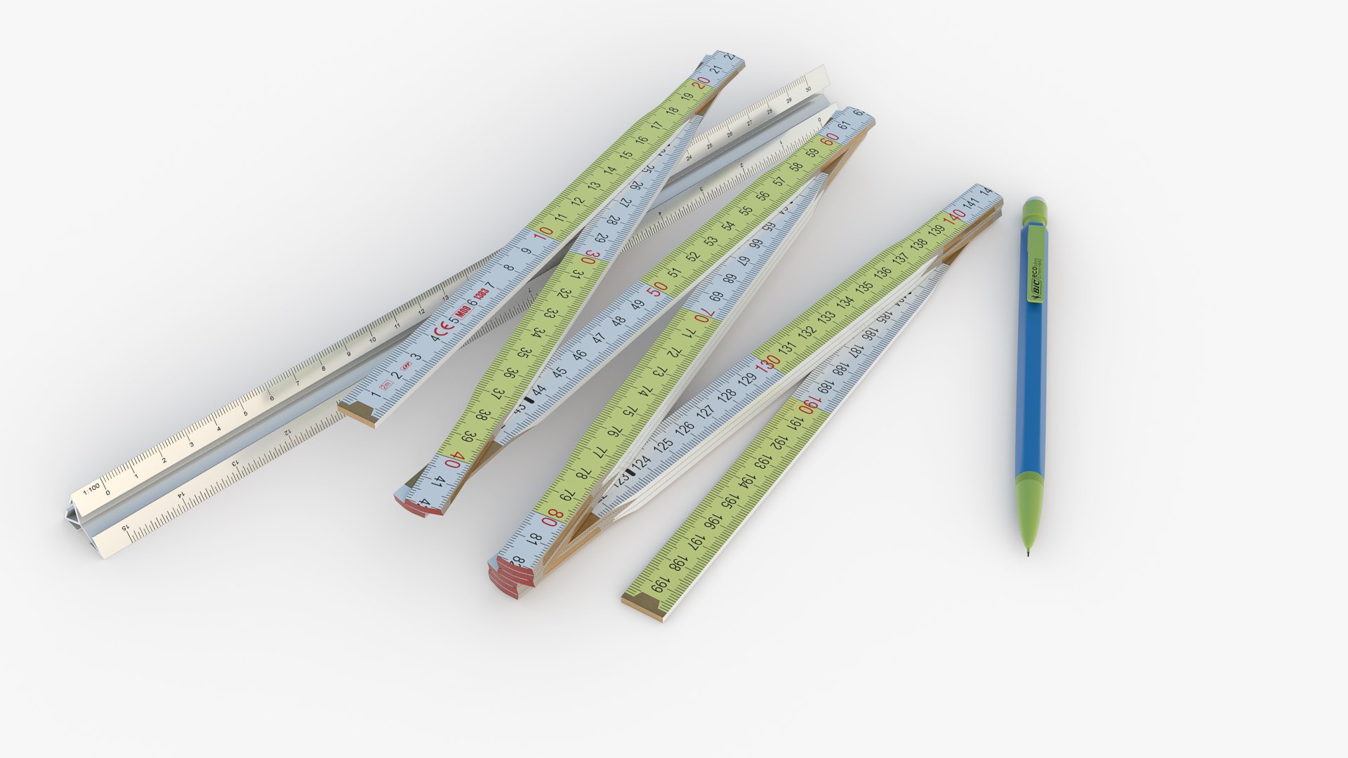 3D Folding Ruler - TurboSquid 1937812