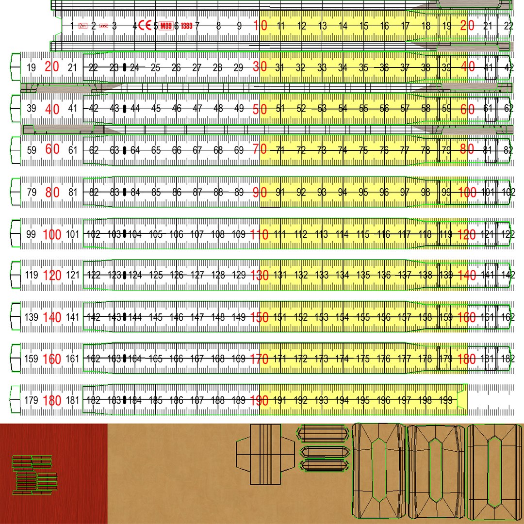 3D Folding Ruler - TurboSquid 1937812