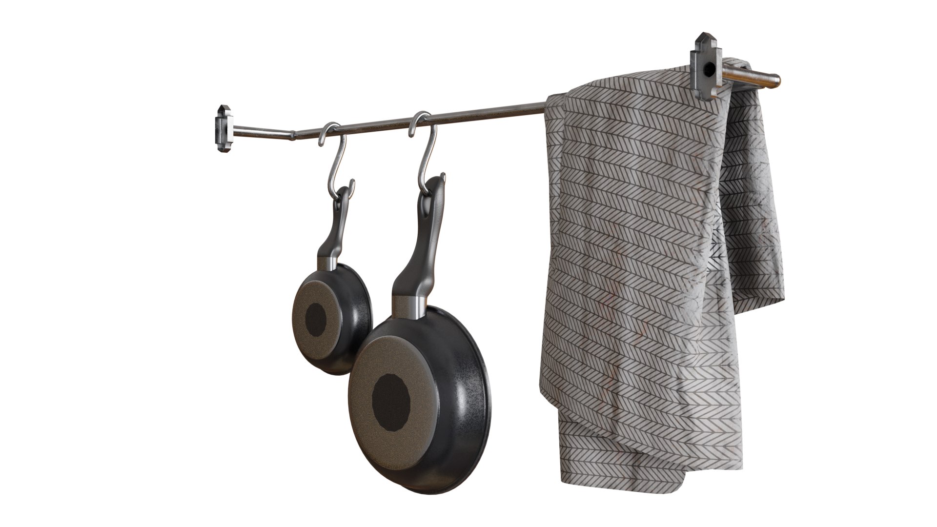 Kitchen Rack And Wall Storage 3D Model - TurboSquid 1821347