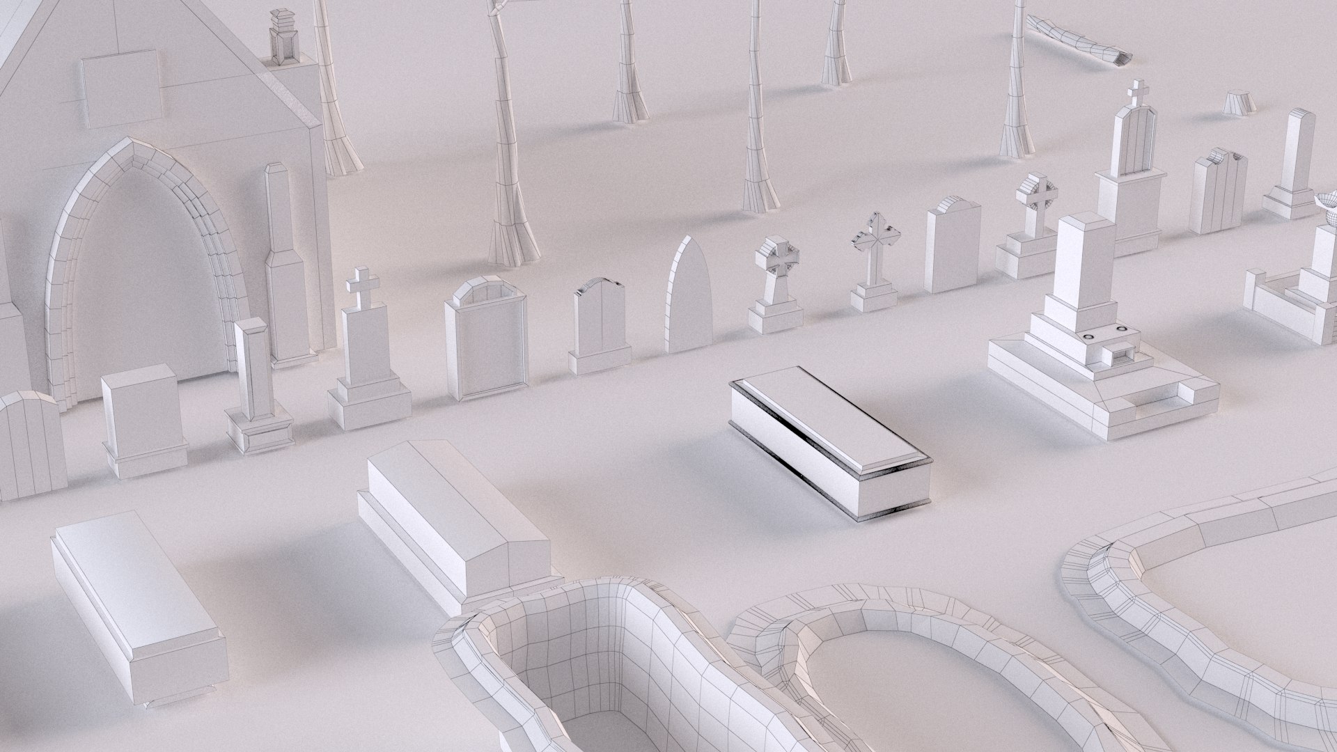 3D 43 cemetery model - TurboSquid 1678688